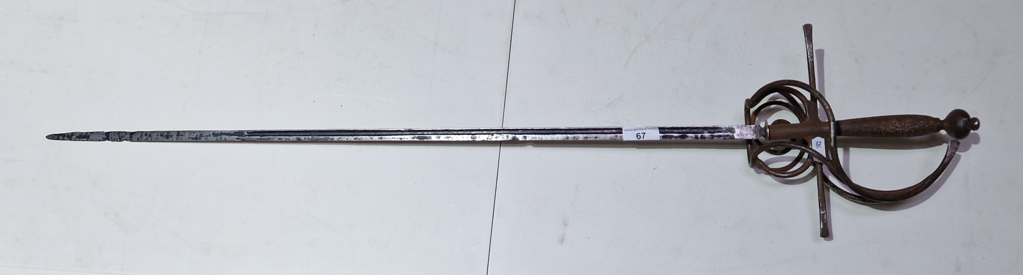 An early 17th century style swept-hilt rapier, possibly German or ...