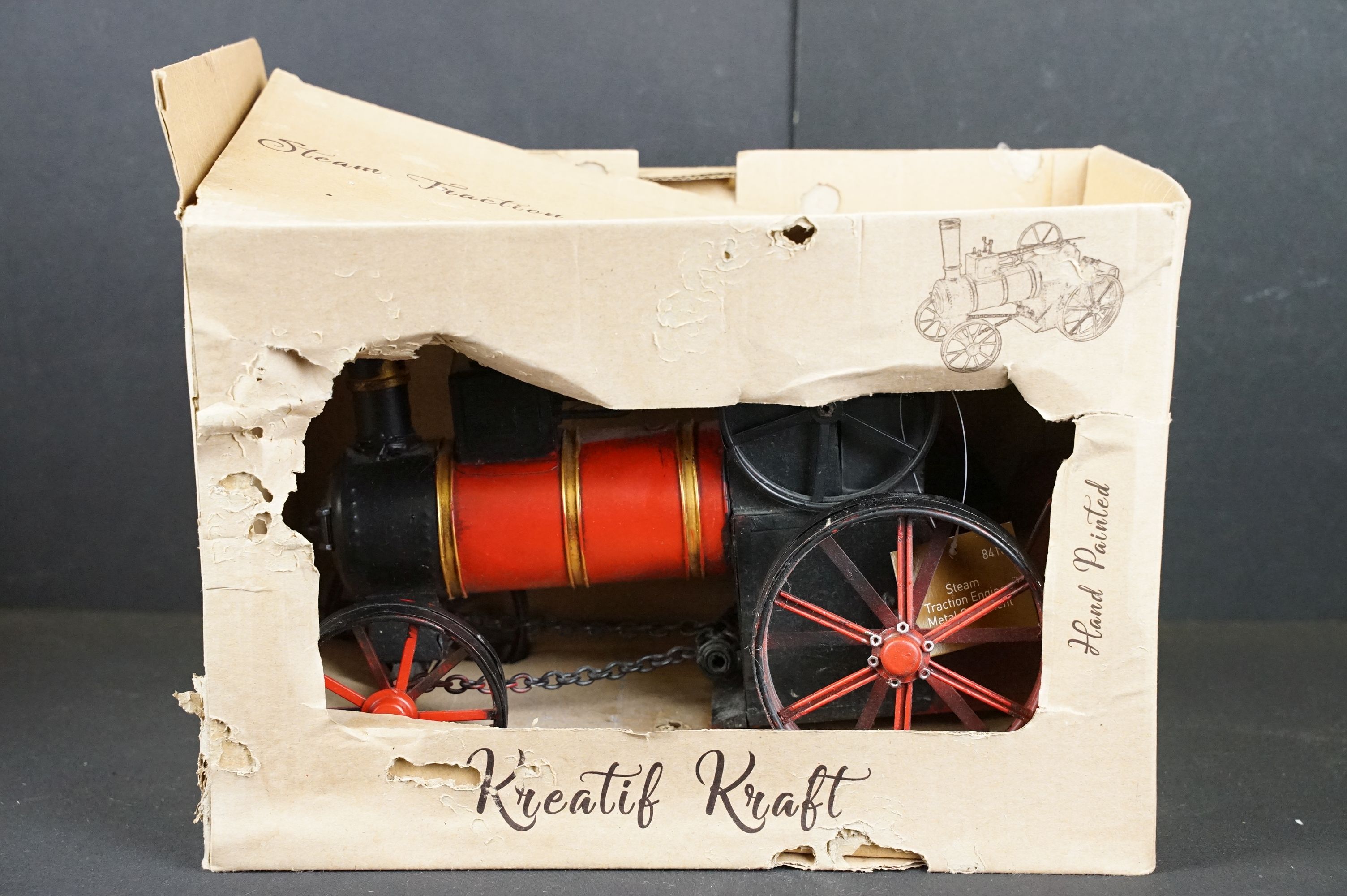 Two Mamod TE1A Steam Tractor models both vg plus a boxed (tatty box ...