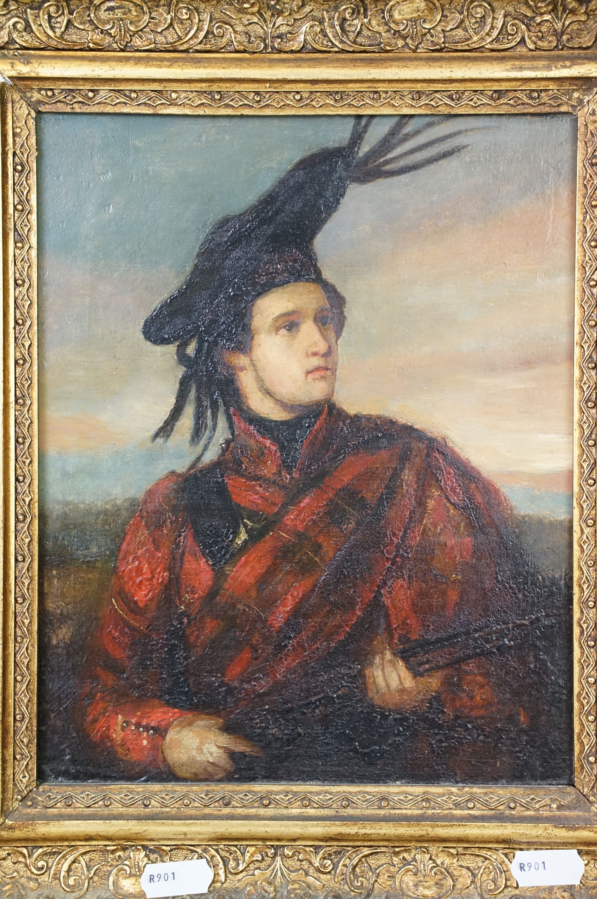 Scottish School, portrait of a Scottish hunter holding a gun, oil on ...