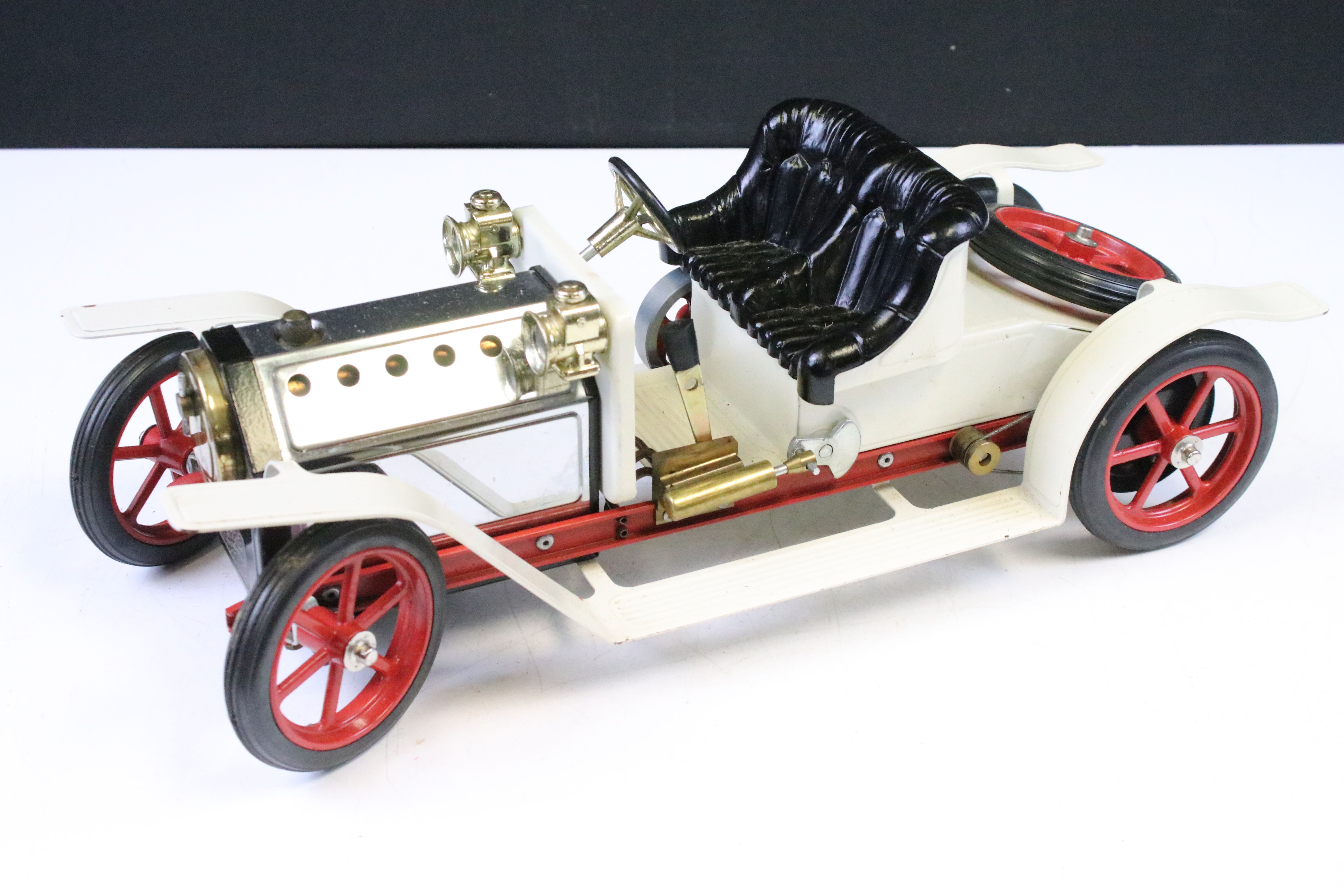 Steam Engine - Boxed Mamod SA1 Steam Roadster in white with red spoke ...