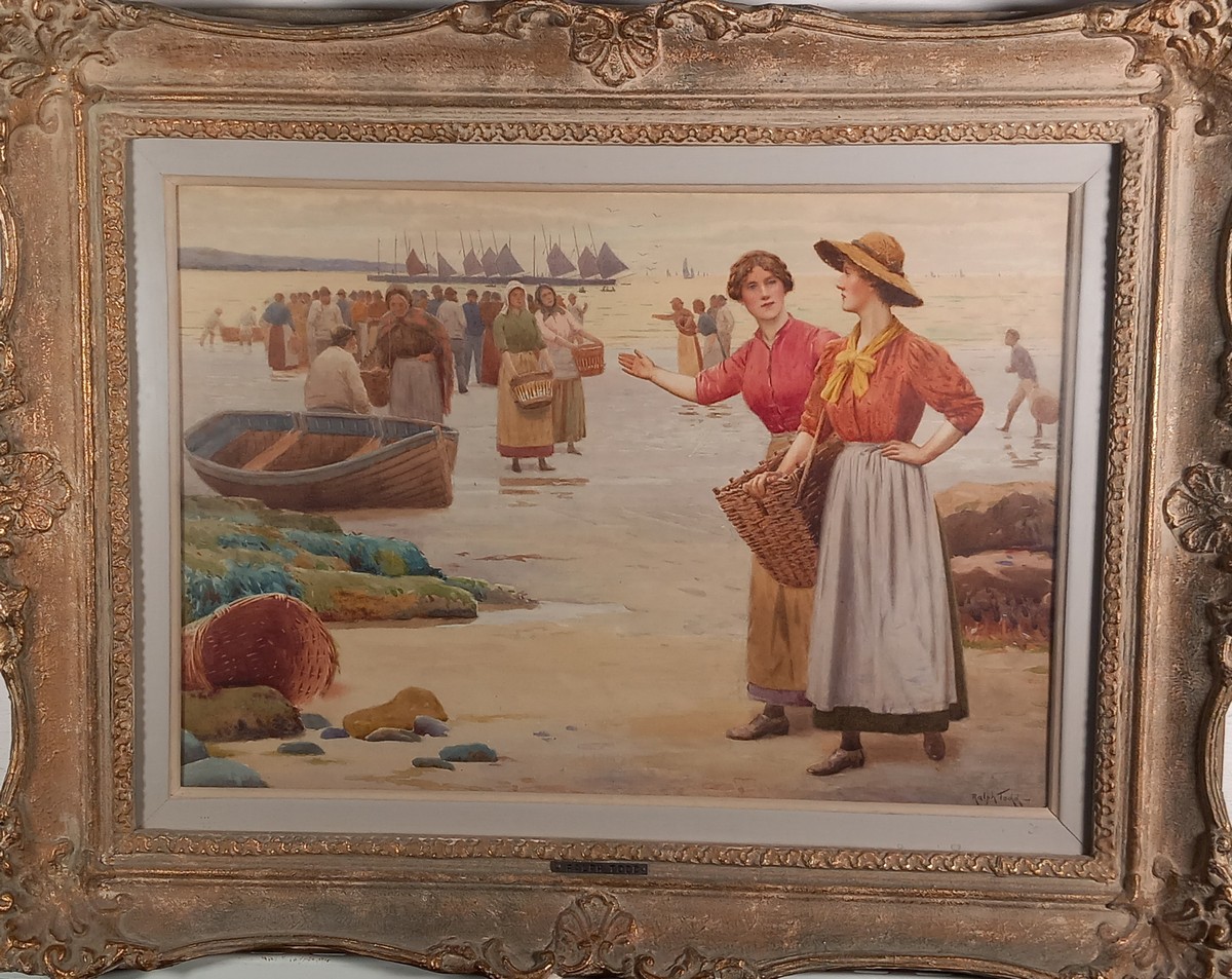 Ralph TODD (British 1856-1932) Unloading the Catch, Newlyn, Watercolour ...