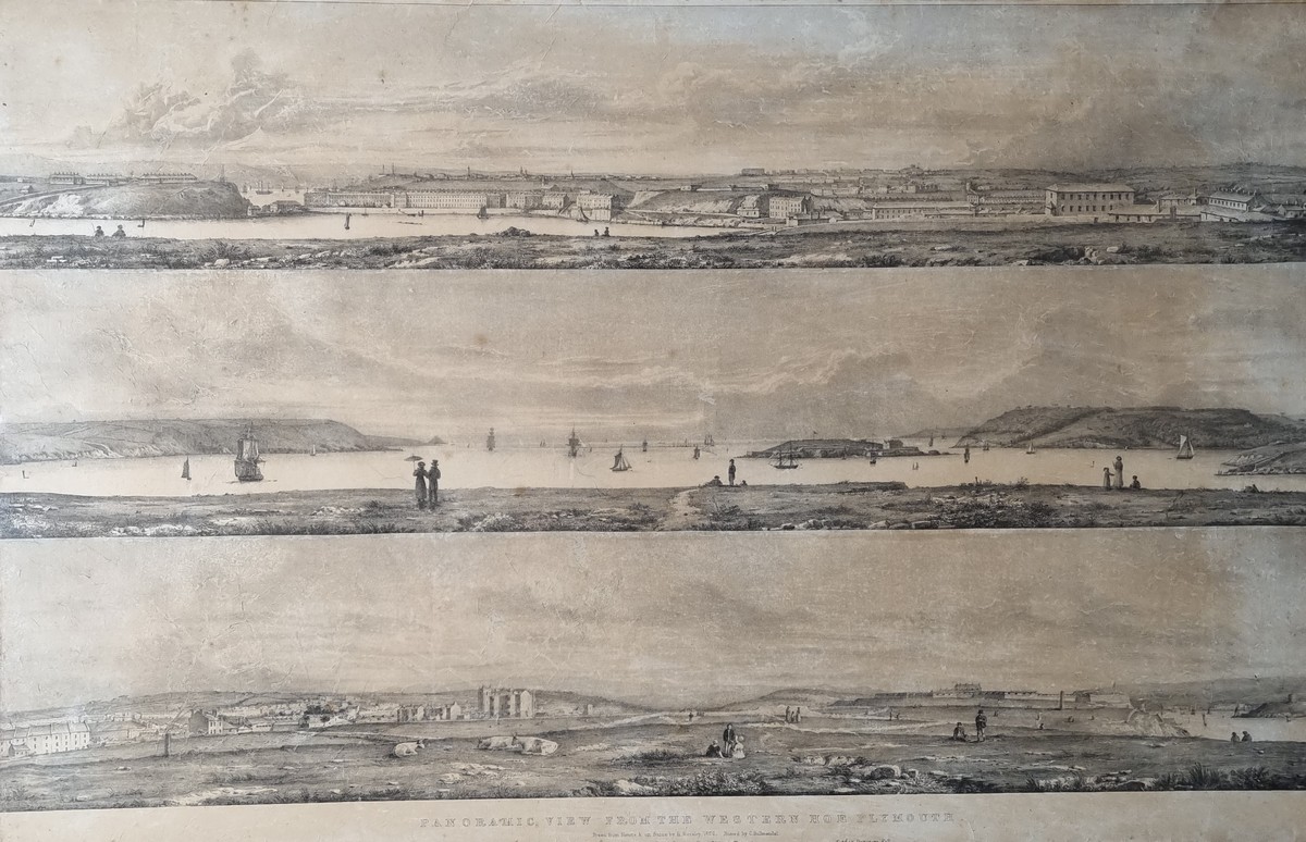 H. WORSLEY (British 19th Century) Panoramic View from the Western Hoe ...