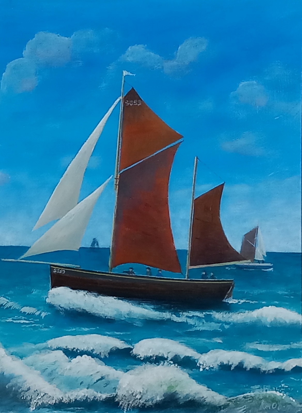 Rex O'DELL (British b. 1934) Fishing Sloop, Acrylic on board, Signed ...