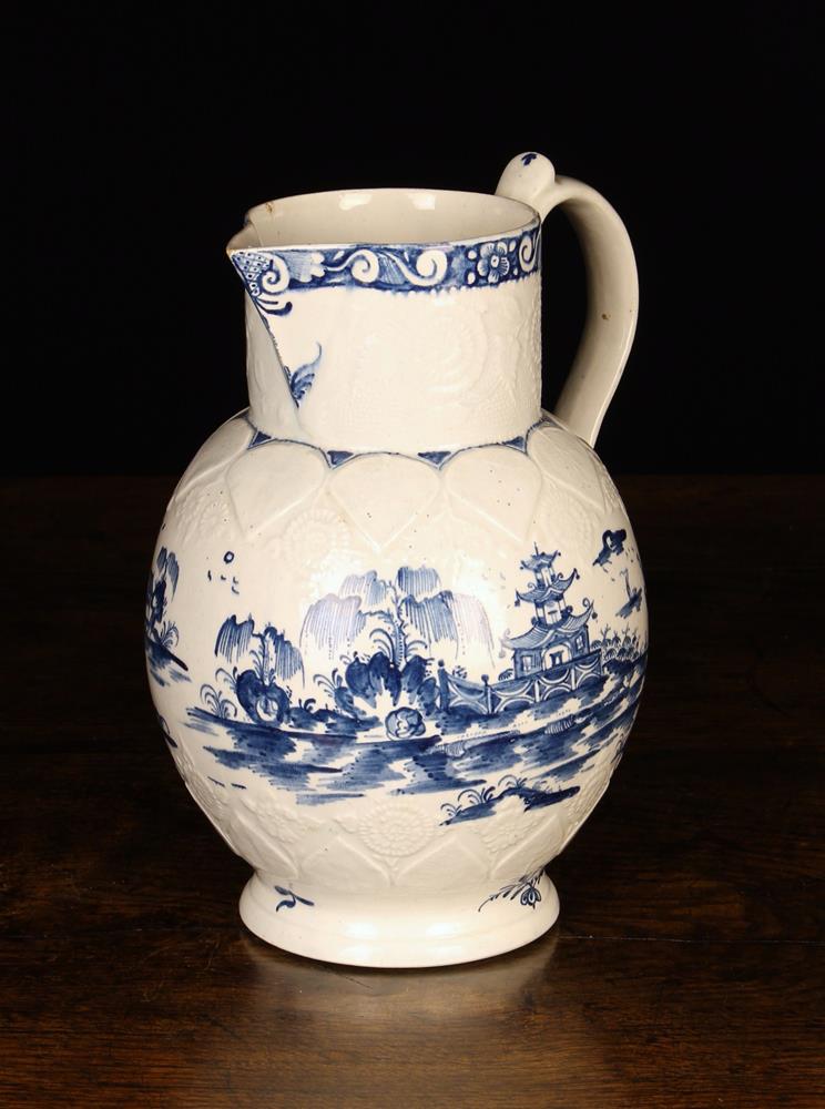 A Large 18th Century Lowestoft Blue & White Porcelain Jug, Circa 1760 ...