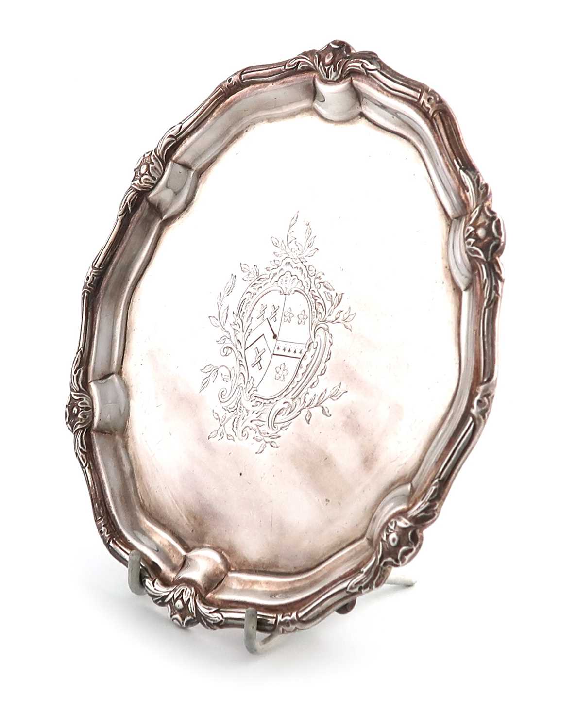 A George II silver waiter, by Paul de Lamerie, London 1744, circular ...