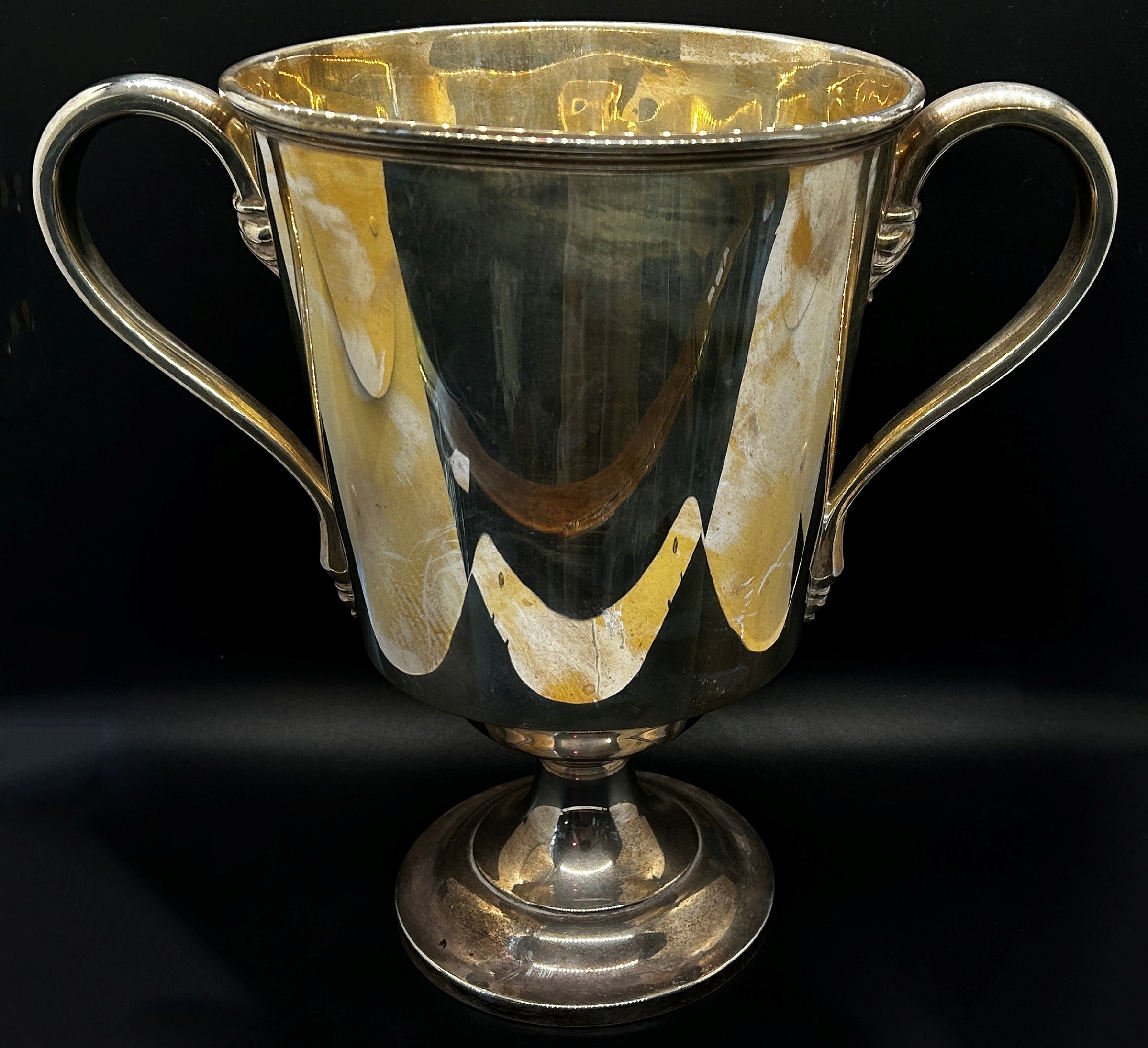 A large Silver Trophy with engraved inscriptions to the front, London ...