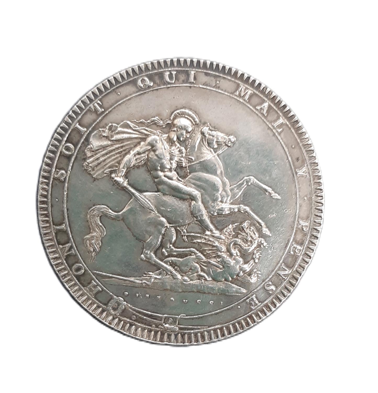 George IV (1820 - 1830) A silver crown coin, 1819 edge LIX.