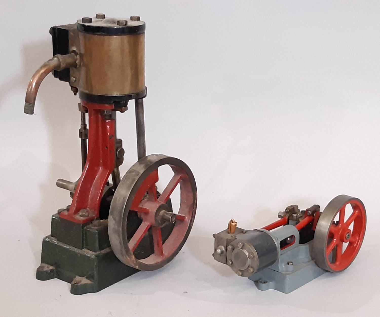 Two stationary model steam engines comprising a single cylinder high ...