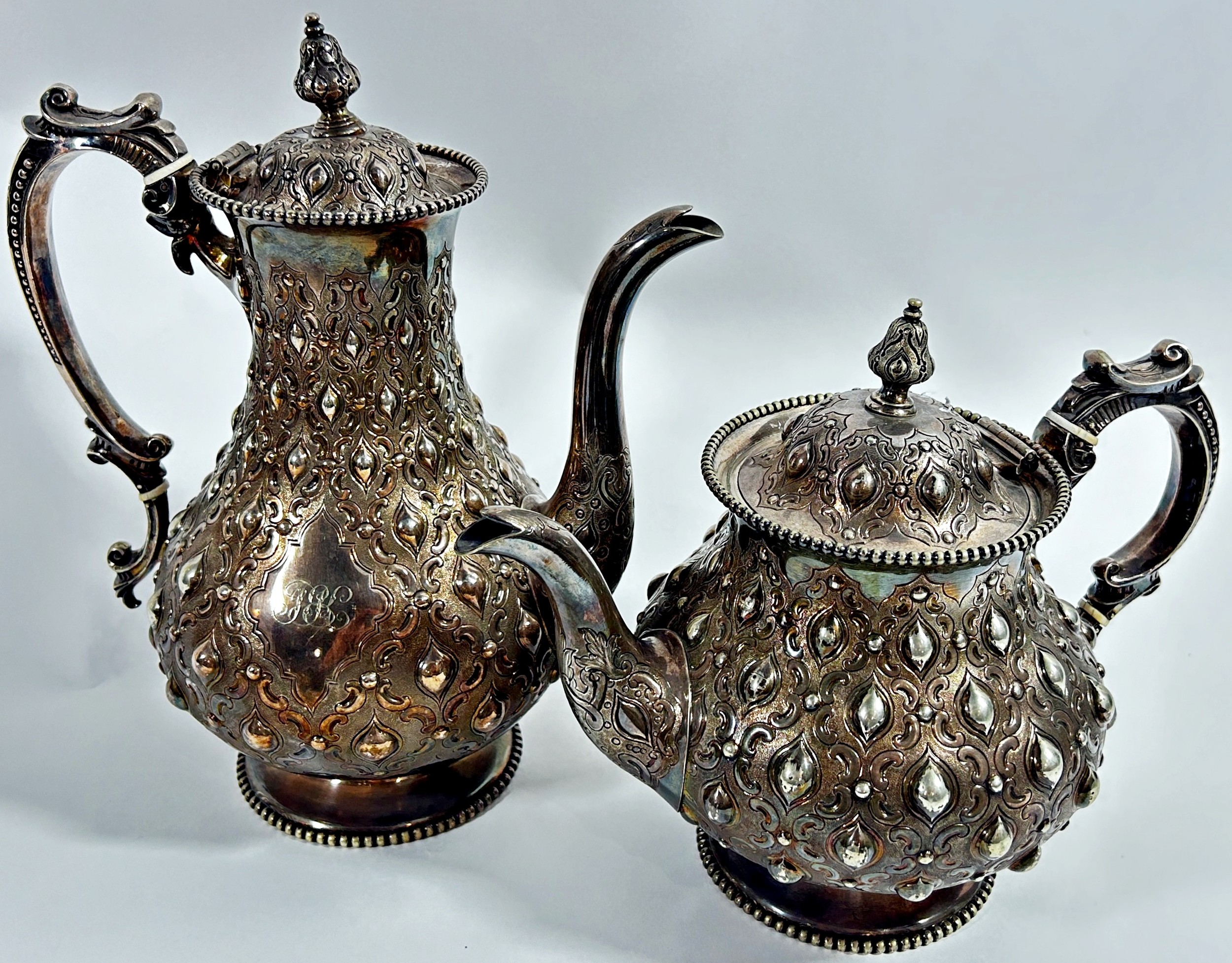 A good quality Martin Hall & Co silver-plated tea set comprising hot ...