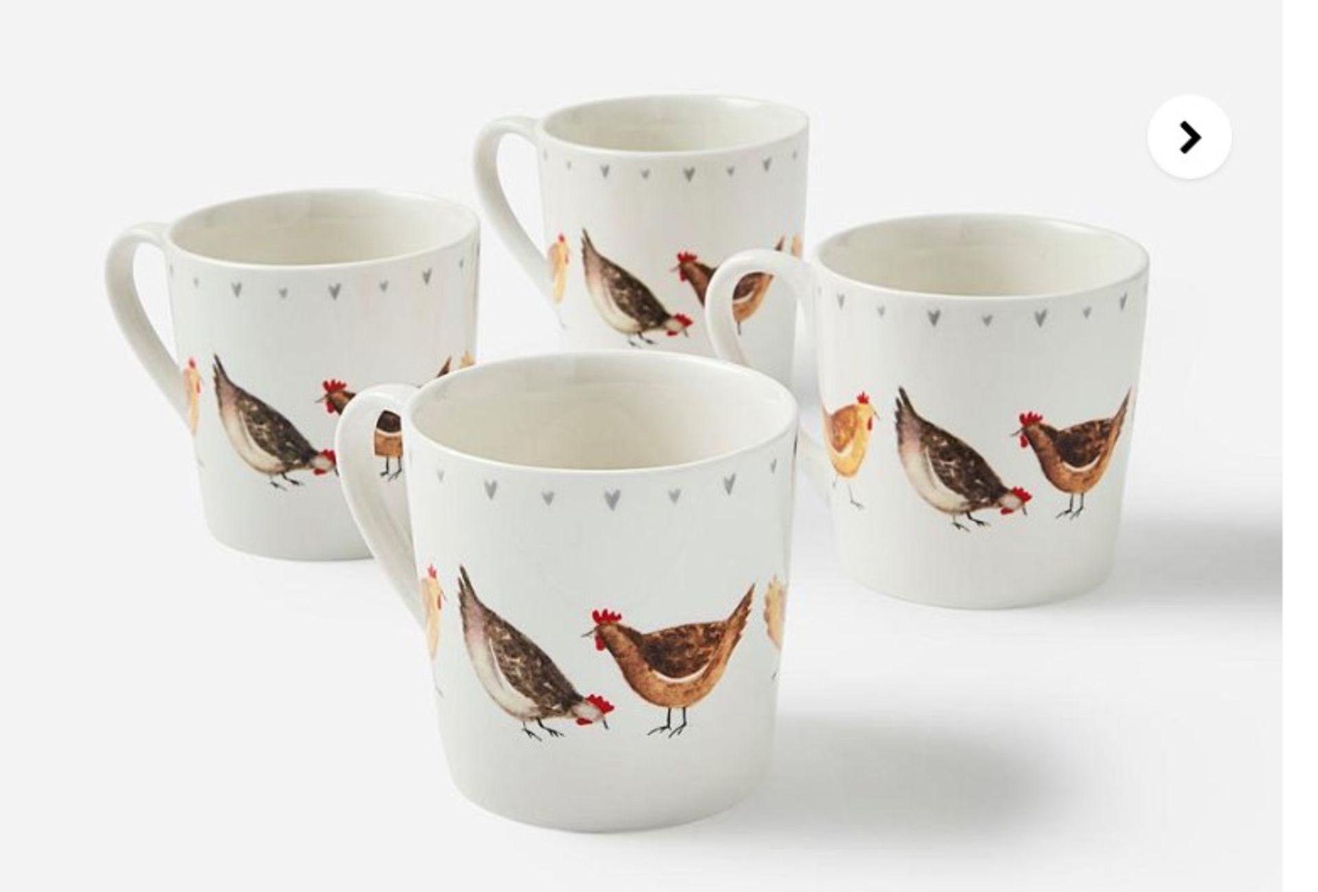 Country Farm Set of 4 Mugs. - ER22. This set of 4 mugs with heart ...