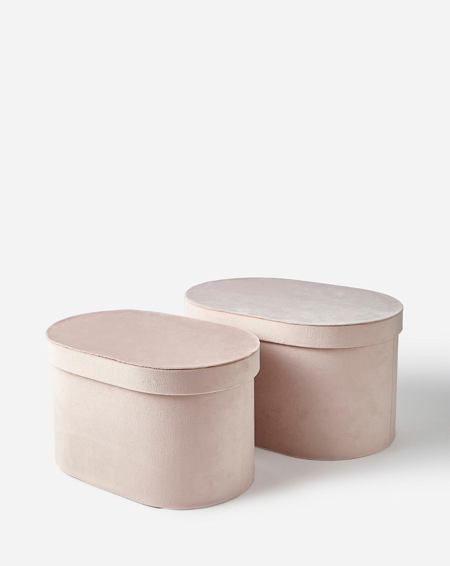 Set of 2 Velvet Storage Baskets Blush - ER27