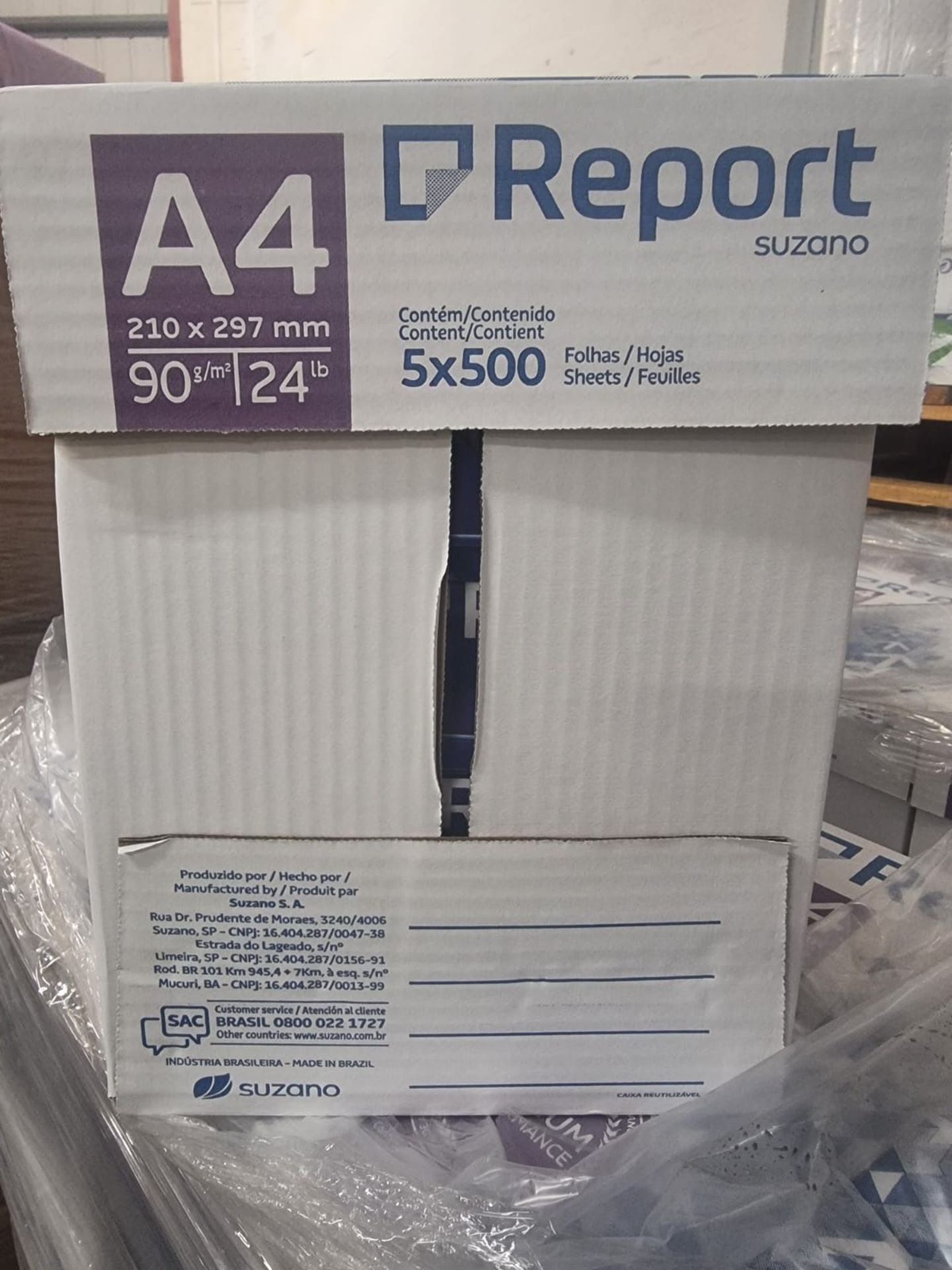 Pallet To Contain 100 x New Reams of 500 Report Premium A4 90gsm White ...