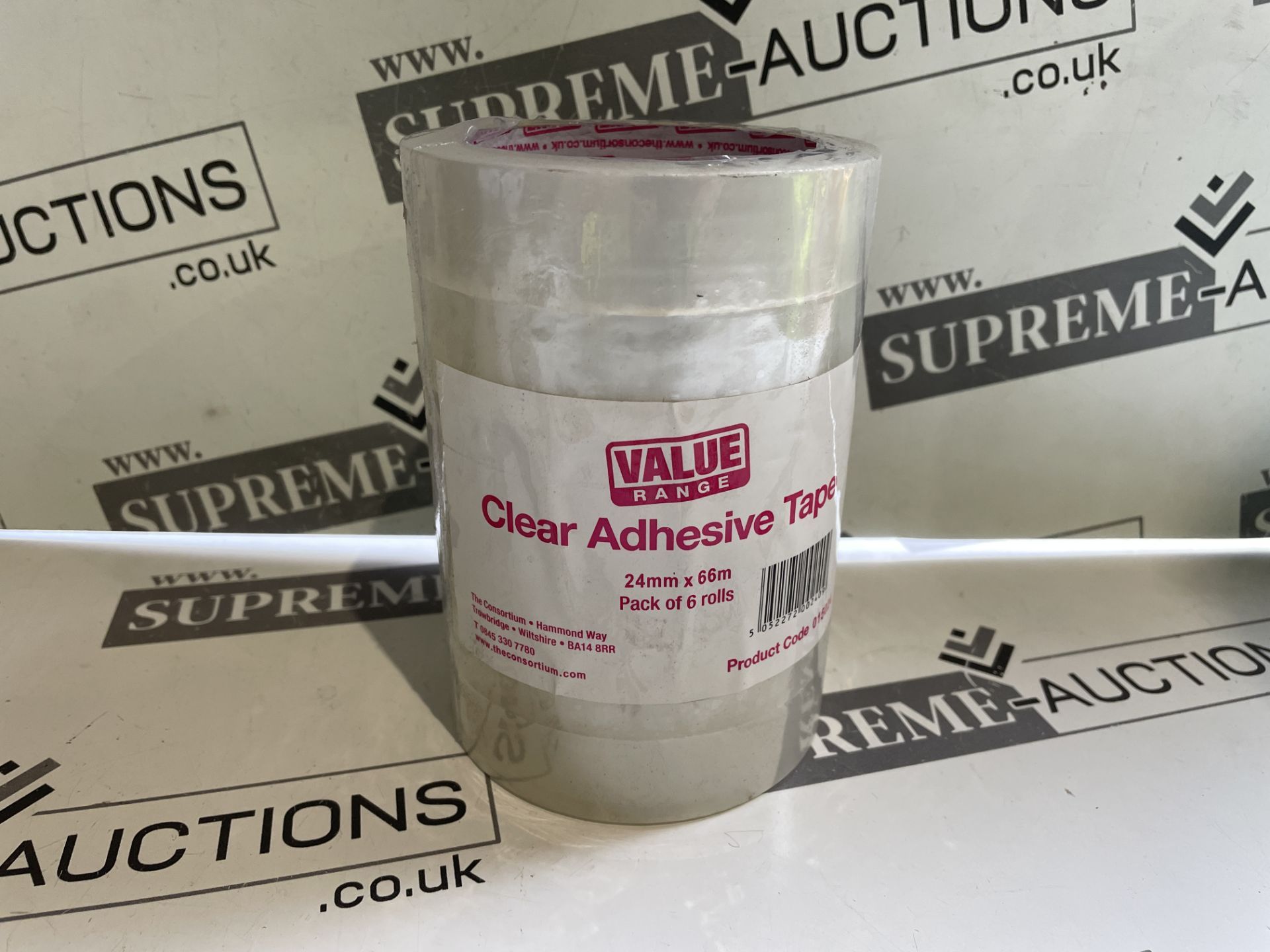 12 X BRAND NEW PACKS OF 6 CLEAR ADHESIVE TAPE 24MM X 66M R15.3/1.1