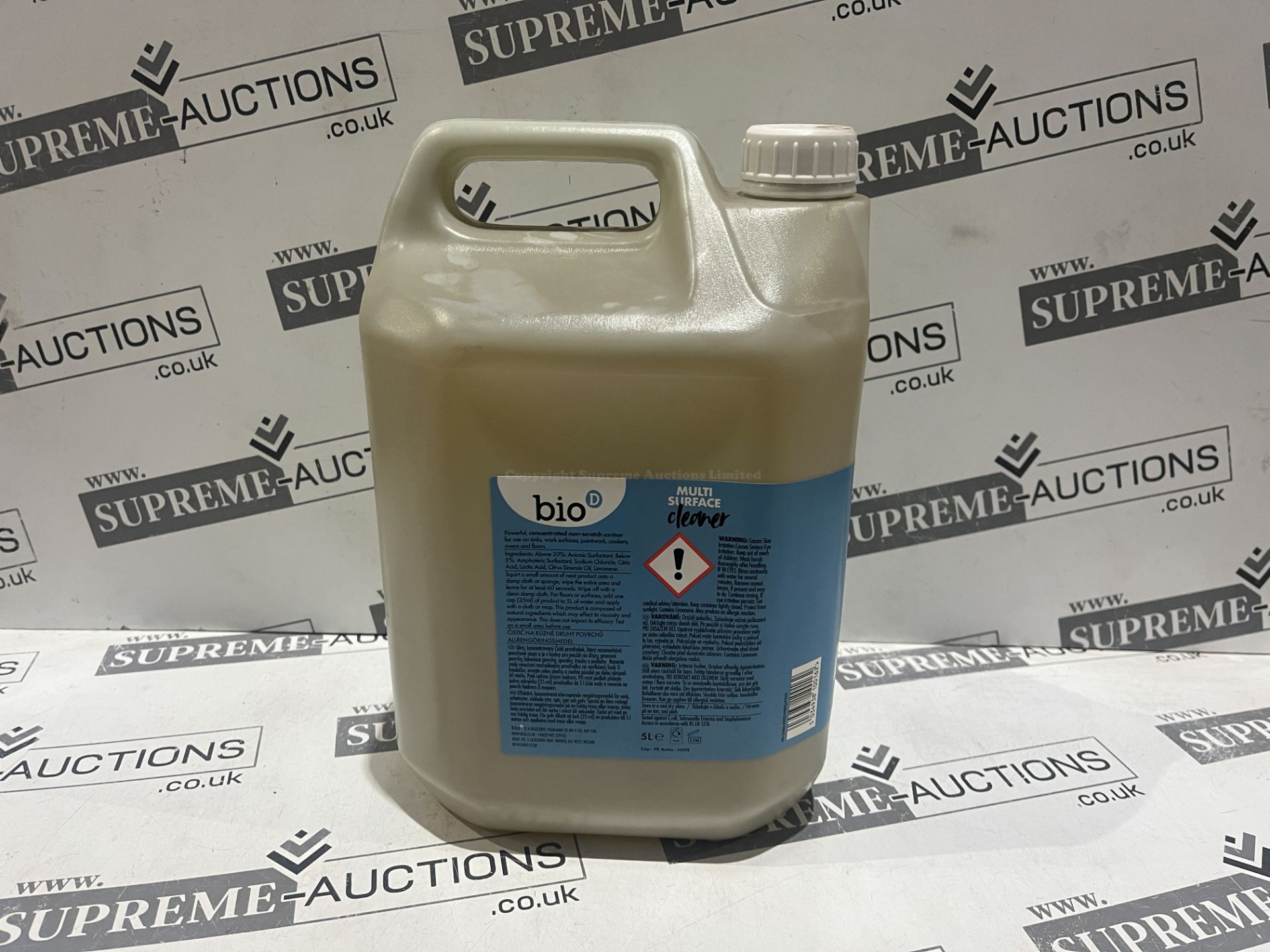 12 X BRAND NEW 5L TUBS OF BIO MULTI SURFACE CLEANER R10-7