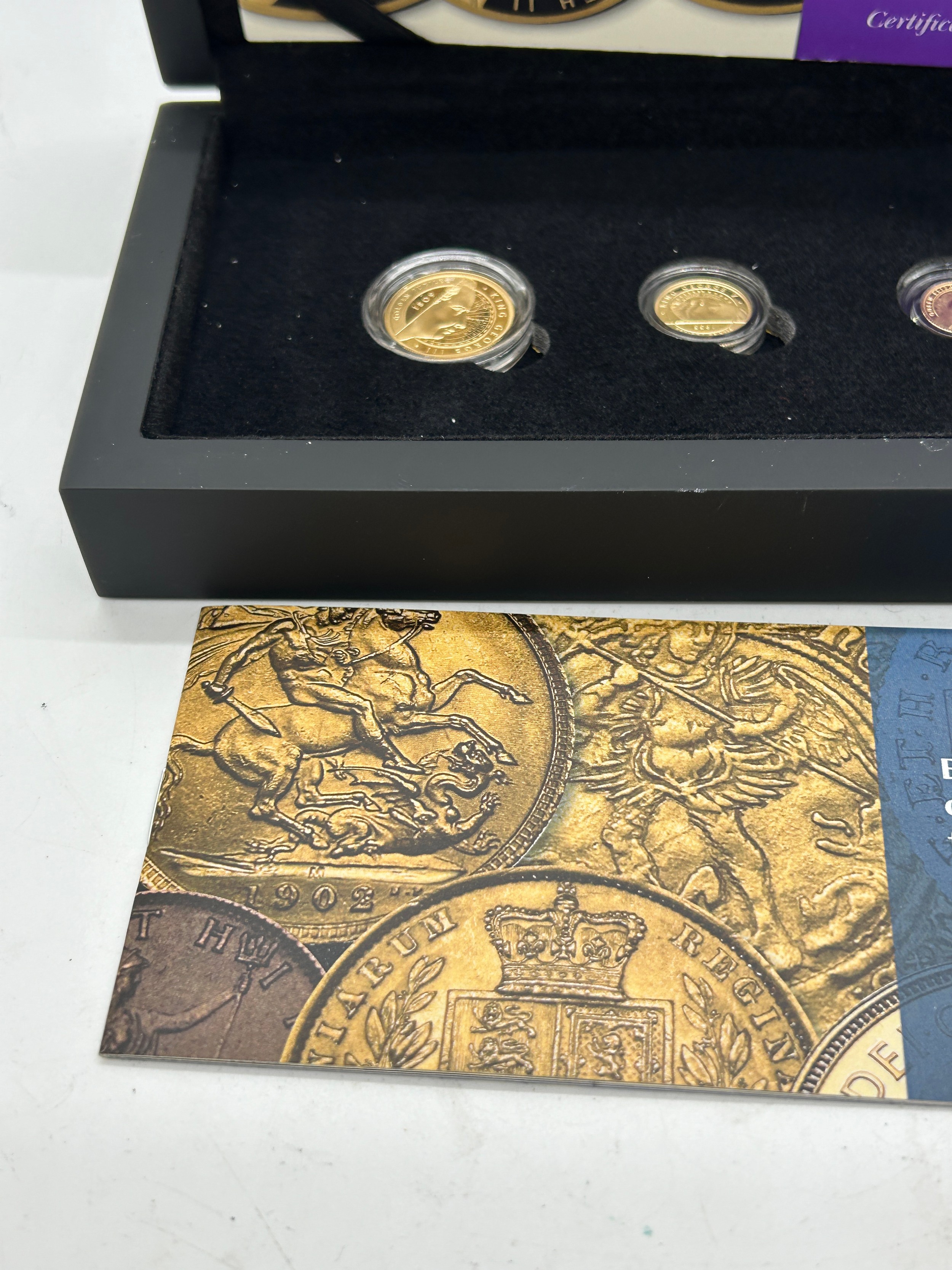 Cased Hatton 22ct 2023 King Charles III gold fractional sovereign set ...