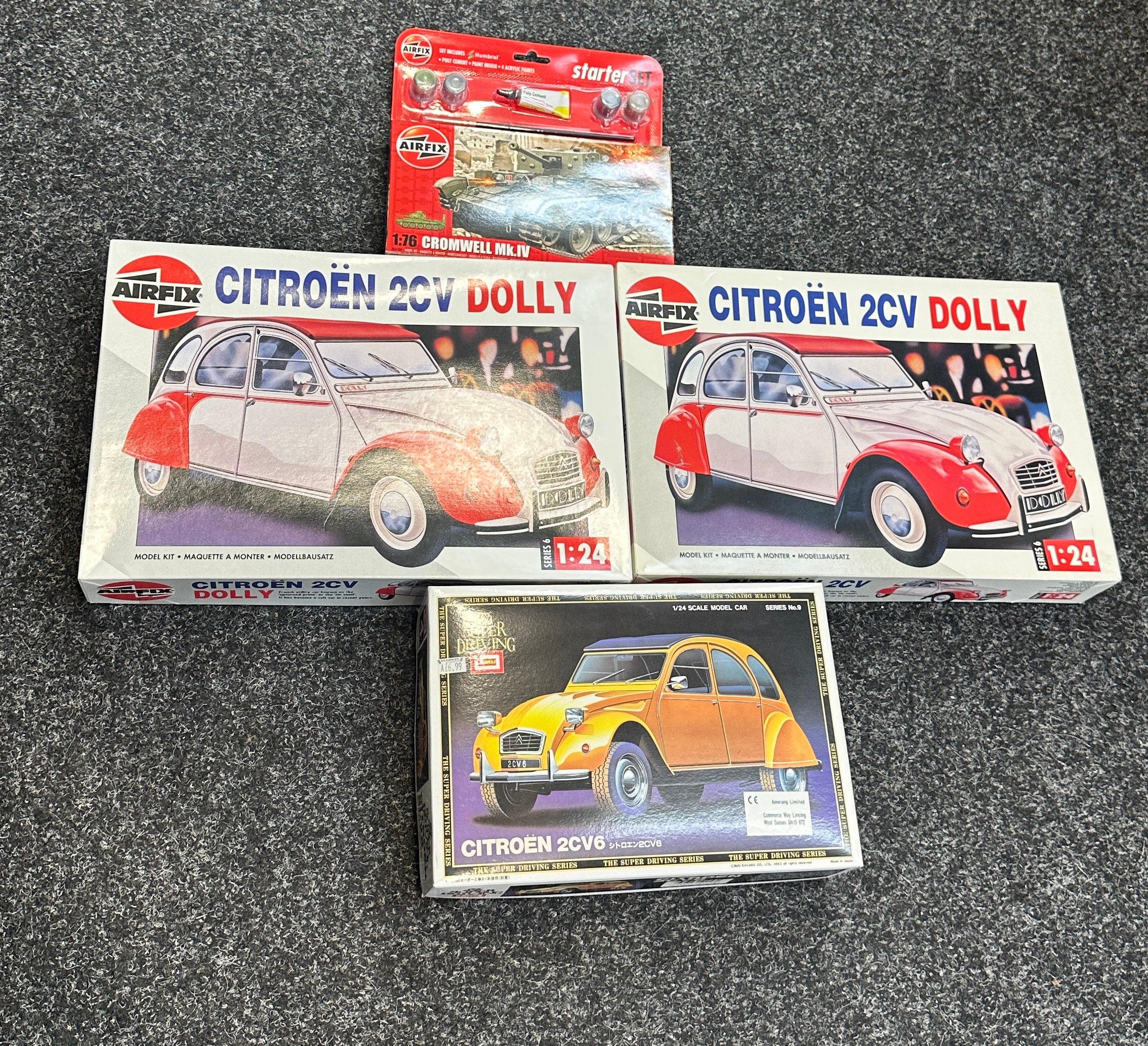 Selection of Air fix and other model kits to include Imai Citroen 2cv6 ...