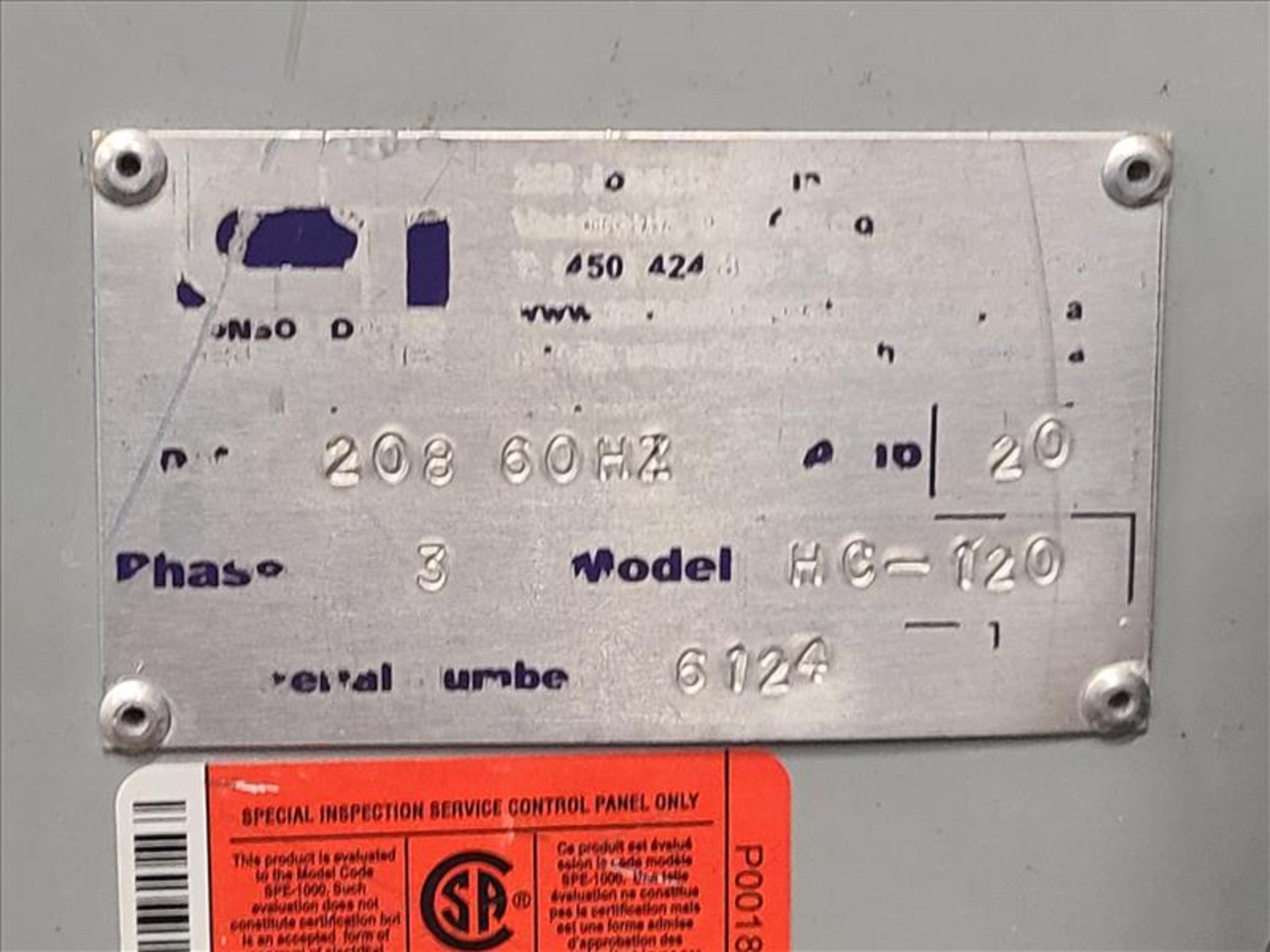 Consolidated Technologies Cartoner, mod. HC-120, ser. no. 6124, 208 ...