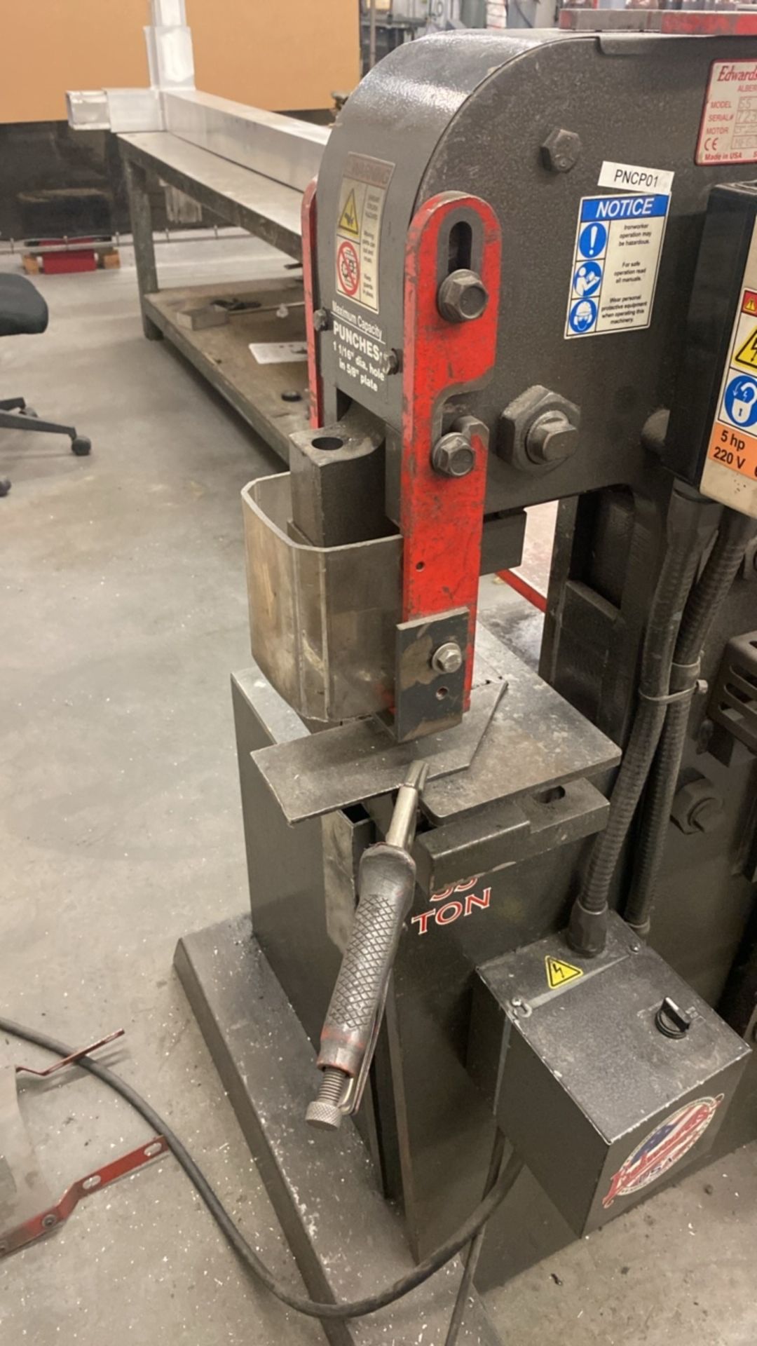 Edward's 50 ton ironworker single phase *Note: This is a sale of ...