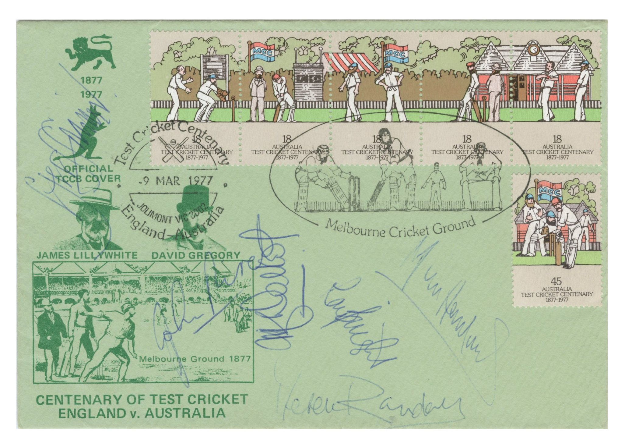 An original envelope for the centenary of the test cricket match ...