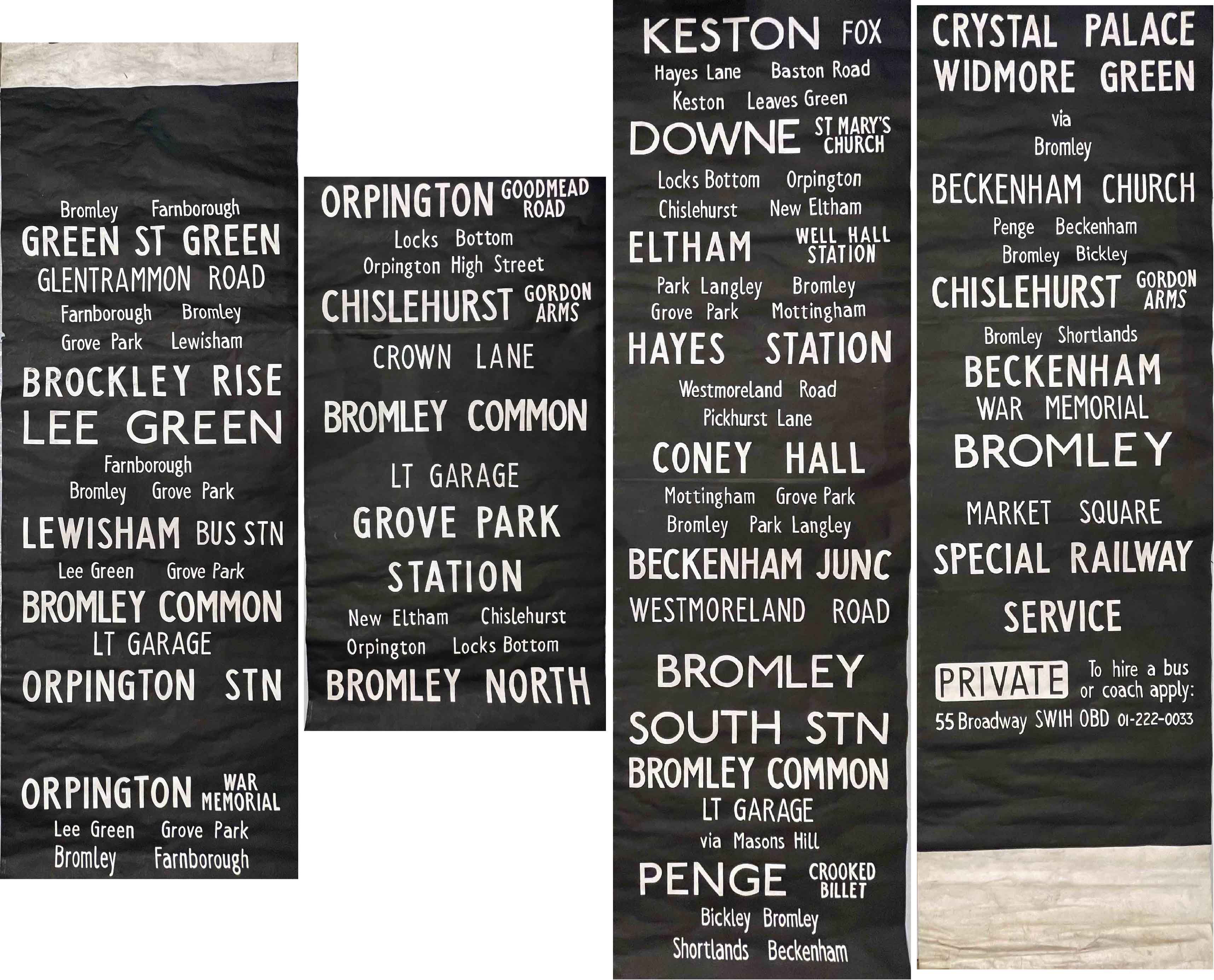 1984 London Transport DESTINATION BLIND for an LS-class Leyland ...