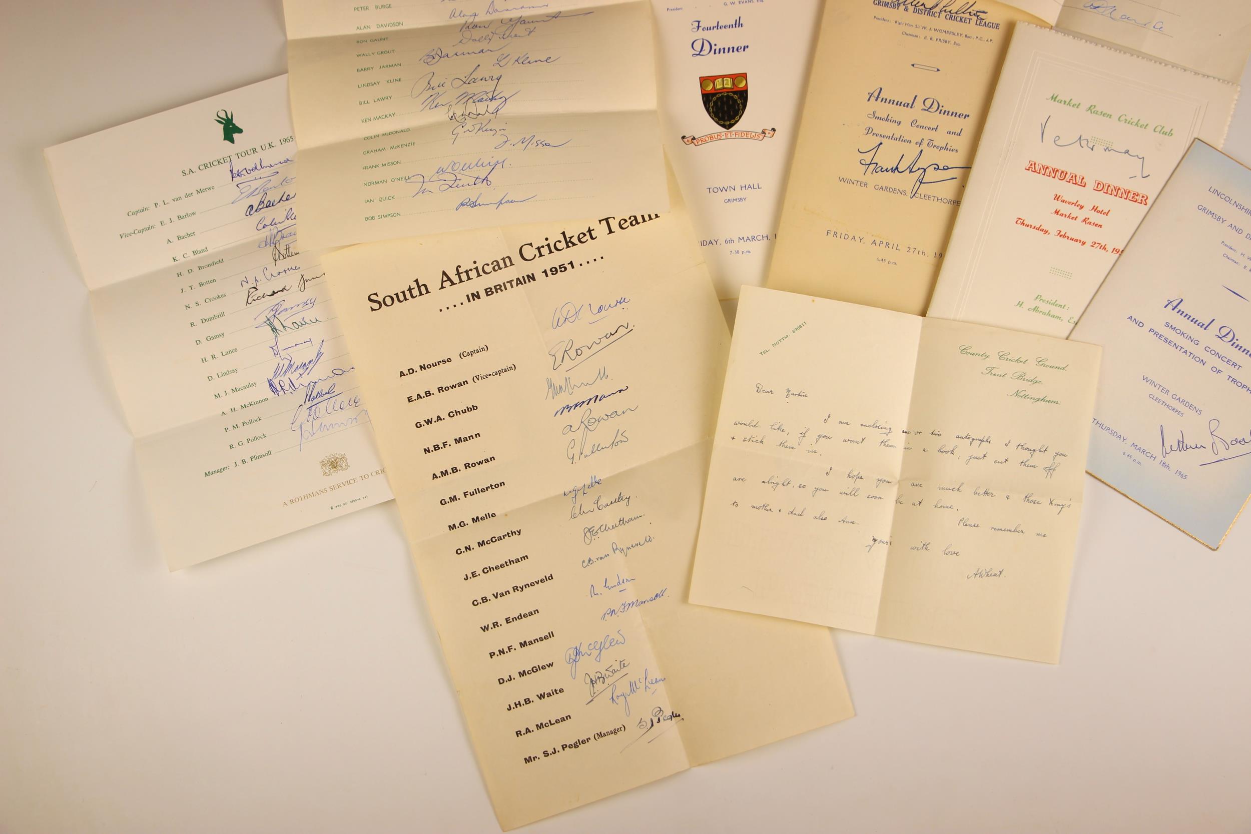 Two autographed team sheets for the Australian test cricket teams of ...