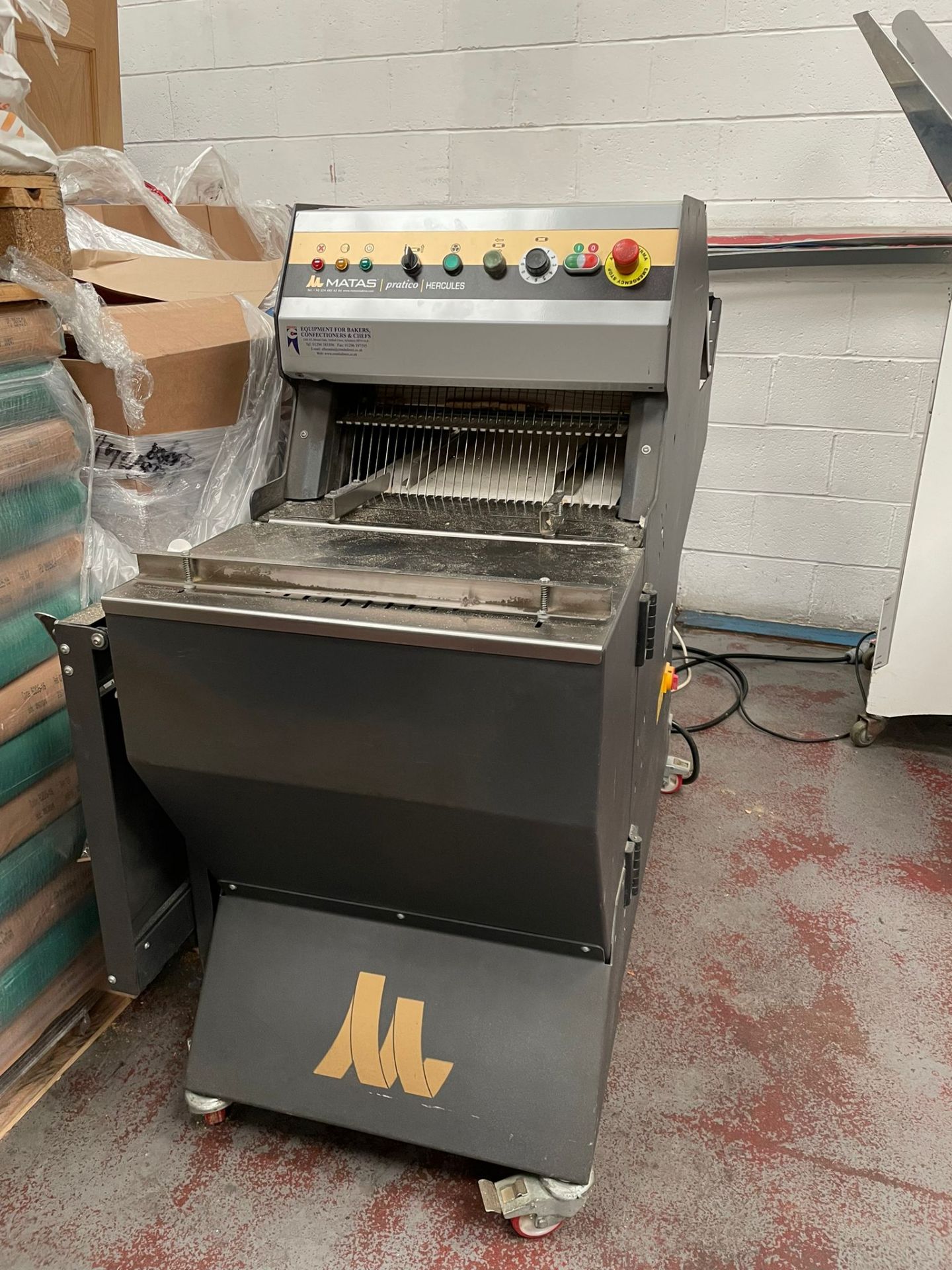 1 x Matas Hercules industrial belt fed Bread Slicer Y.O.M 2019 will ...
