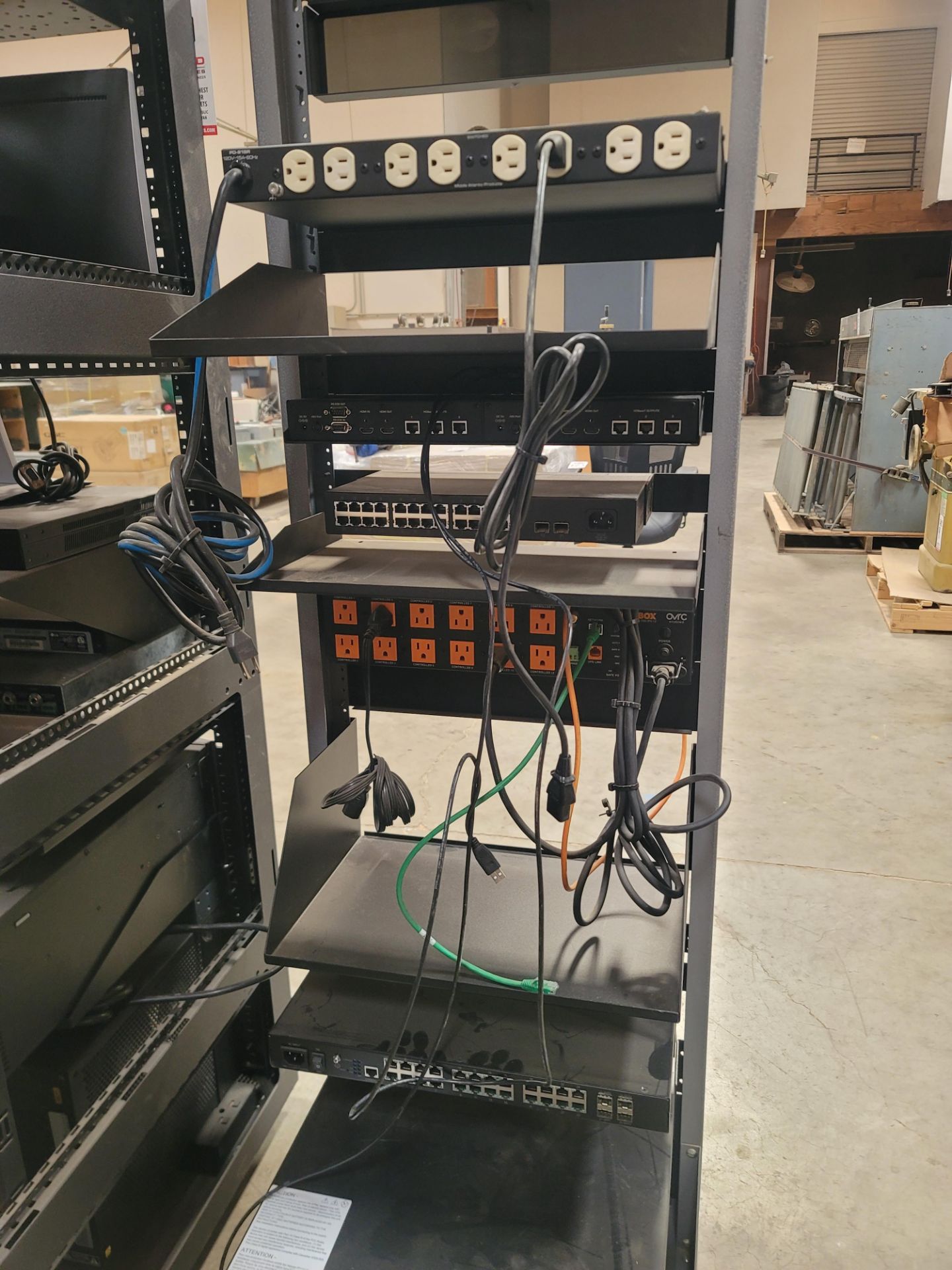LOT - ELECTRONICS RACK, W/ CONTENTS OF ELECTRONICS