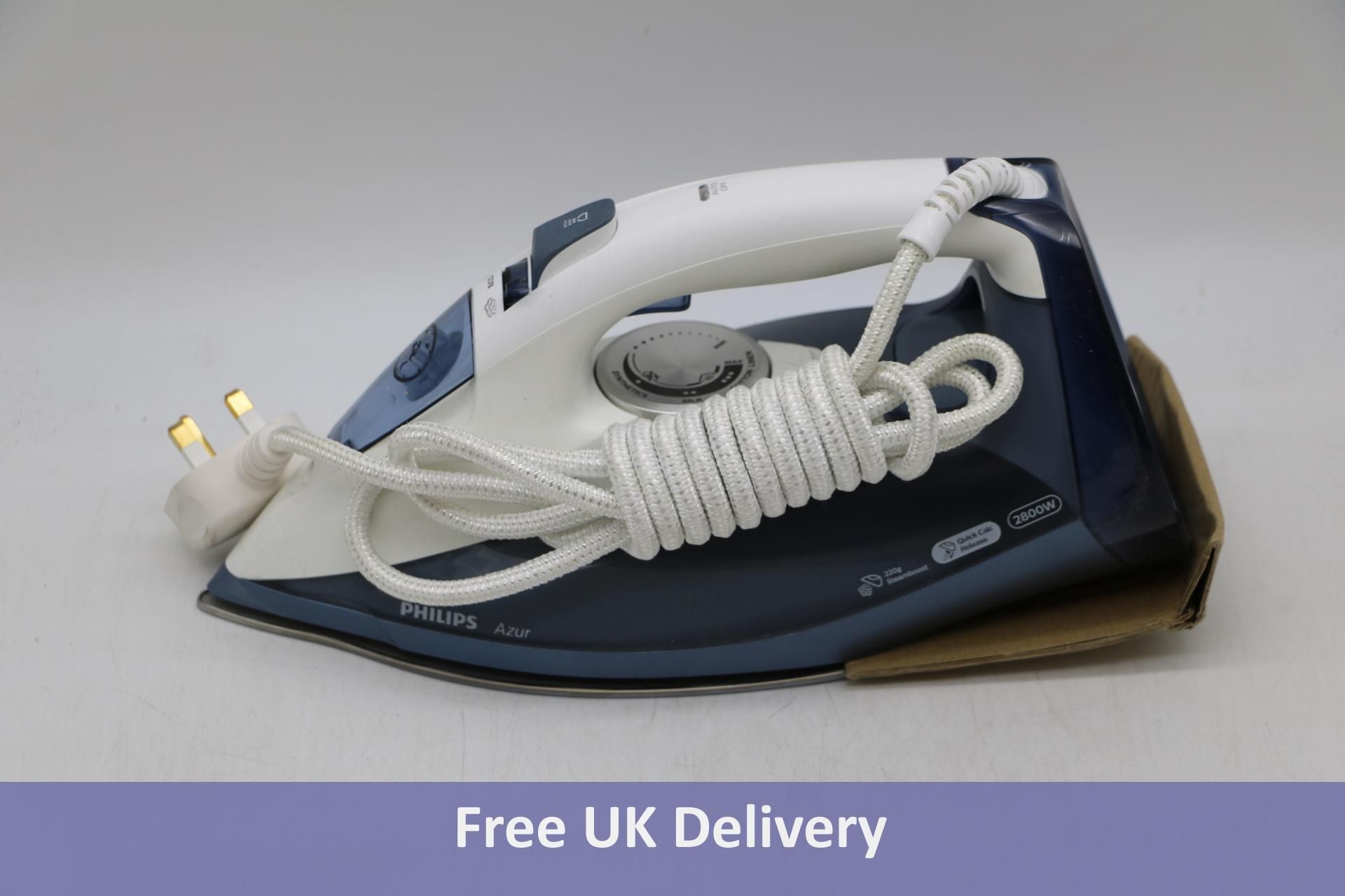 Philips Azur Steam Iron with 300ml Water Tank, Blue & White