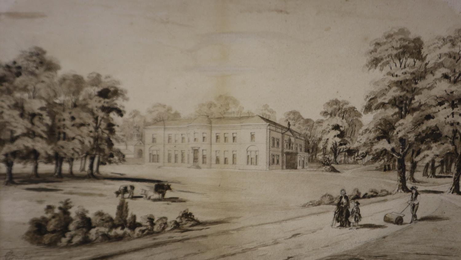 James Croston (1890 - 1893): pencil sketch with watercolour wash, a ...