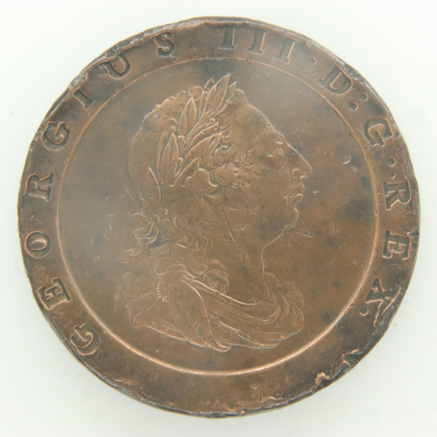 1797 - Cartwheel Twopence, Britains largest ever regal coin. UK P&P ...