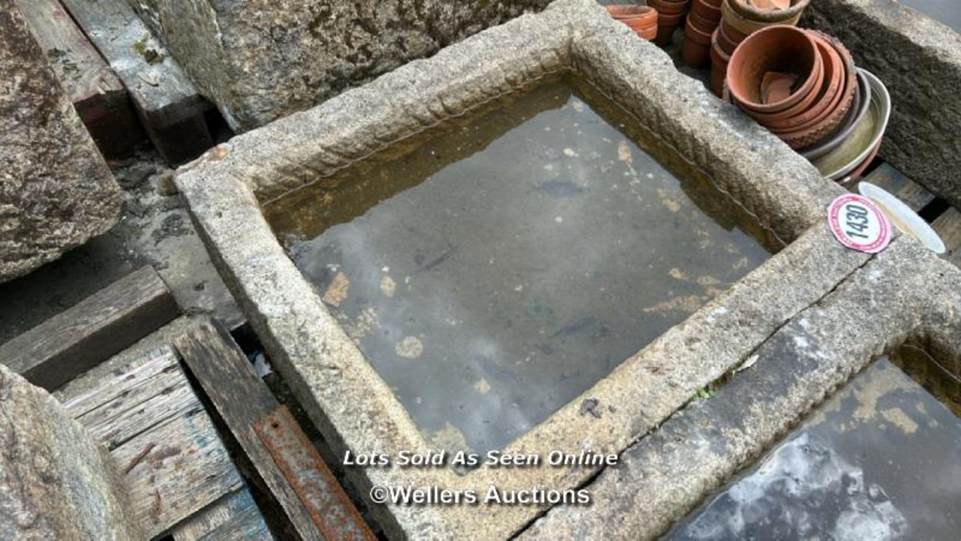 *A SANDSTONE TROUGH, 22CM (H) X 75CM (L) X 66CM (W)