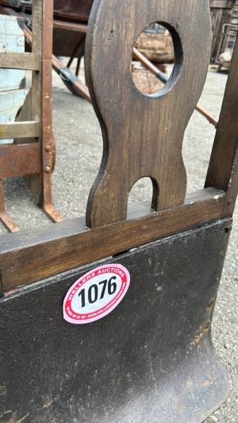 A VINTAGE SACK BARROW WITH CAST IRON WHEELS AND AXLE, 106CM (H) / ALL ...