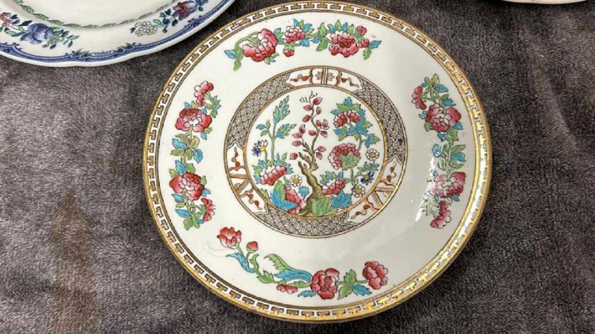 Five collectable plates including Booths Chinese Tree pattern, S.B. & S ...