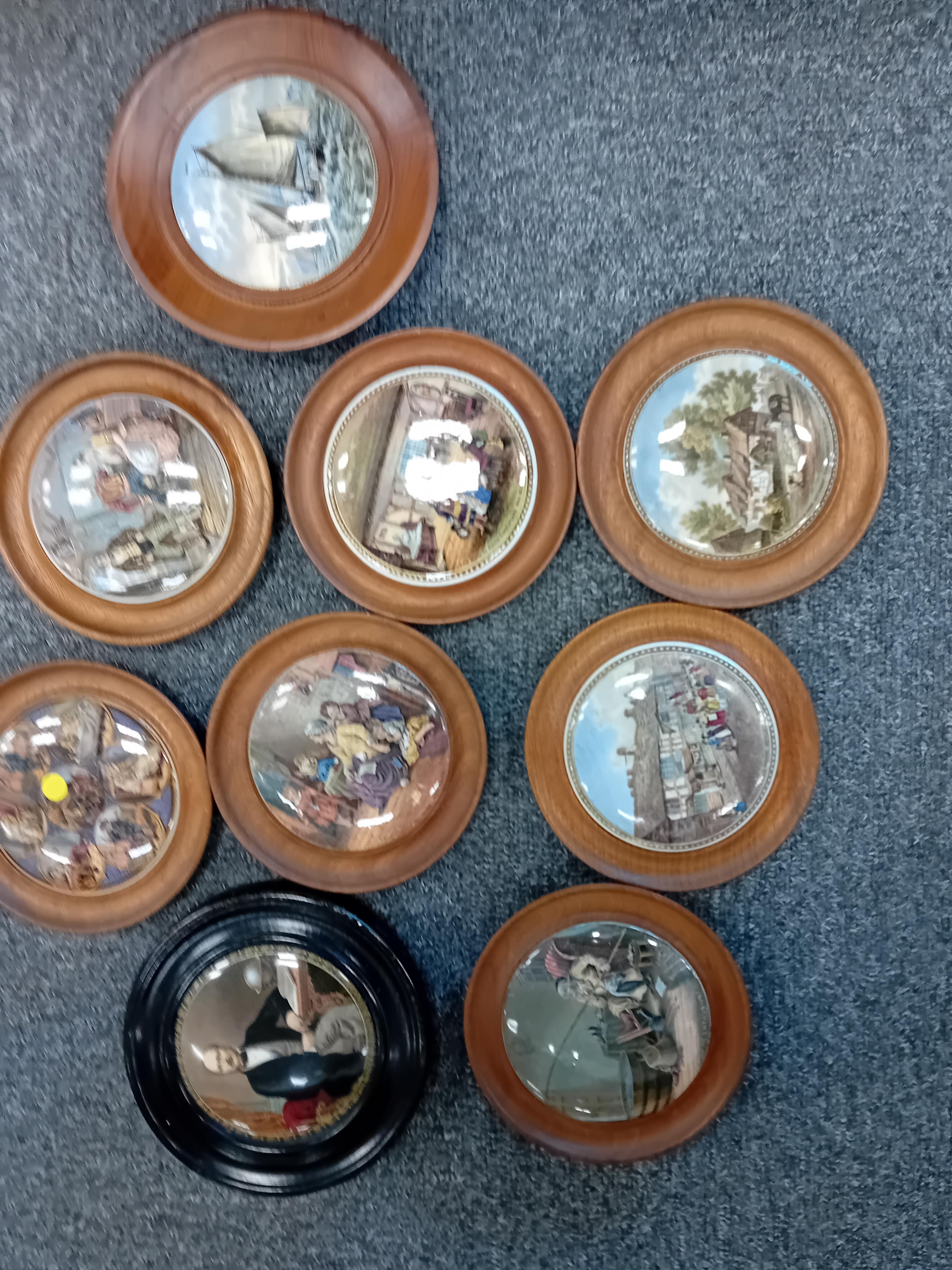 COLLECTION OF NINE VICTORIAN POT LIDS