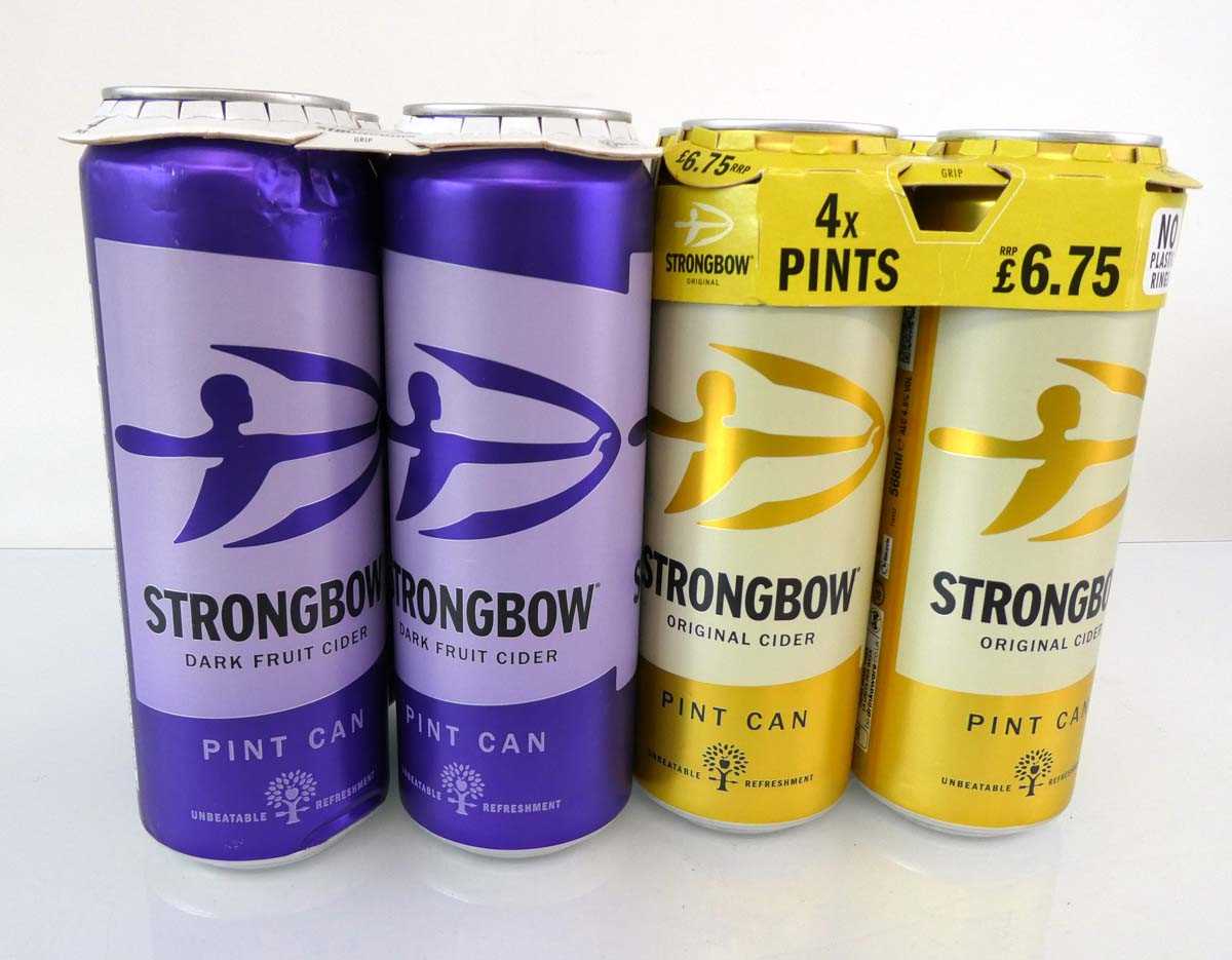 +VAT 60 Pint cans of Strongbow Cider, 24x Dark Fruit 4% 56.8cl & 36x ...