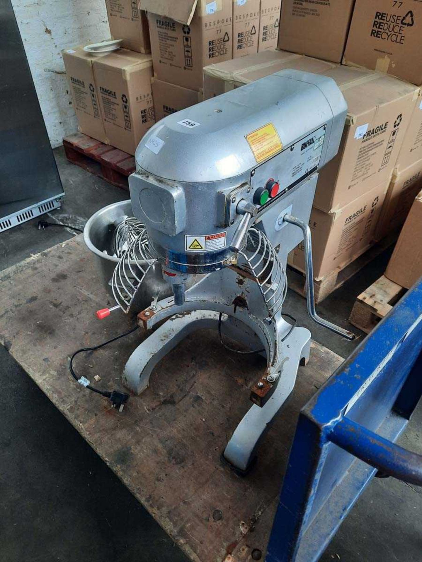 Buffalo heavy duty mixer type GL191 with bowl 3 attachements and safety ...