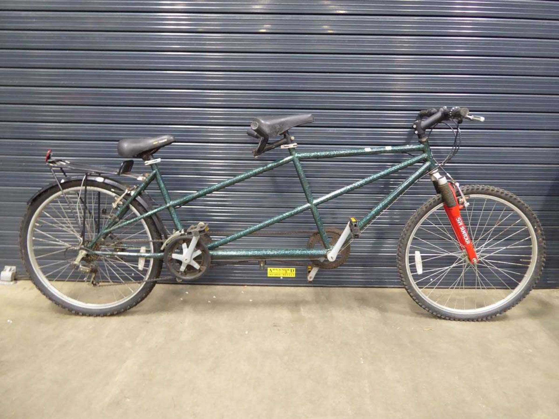 Green tandem bike