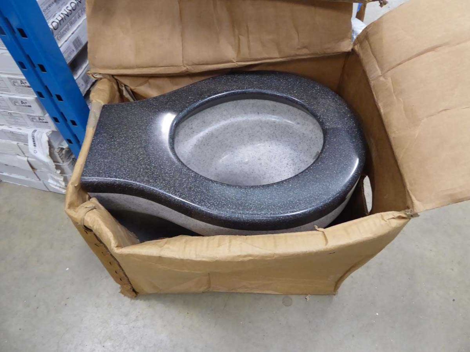 Prison style toilet in a box