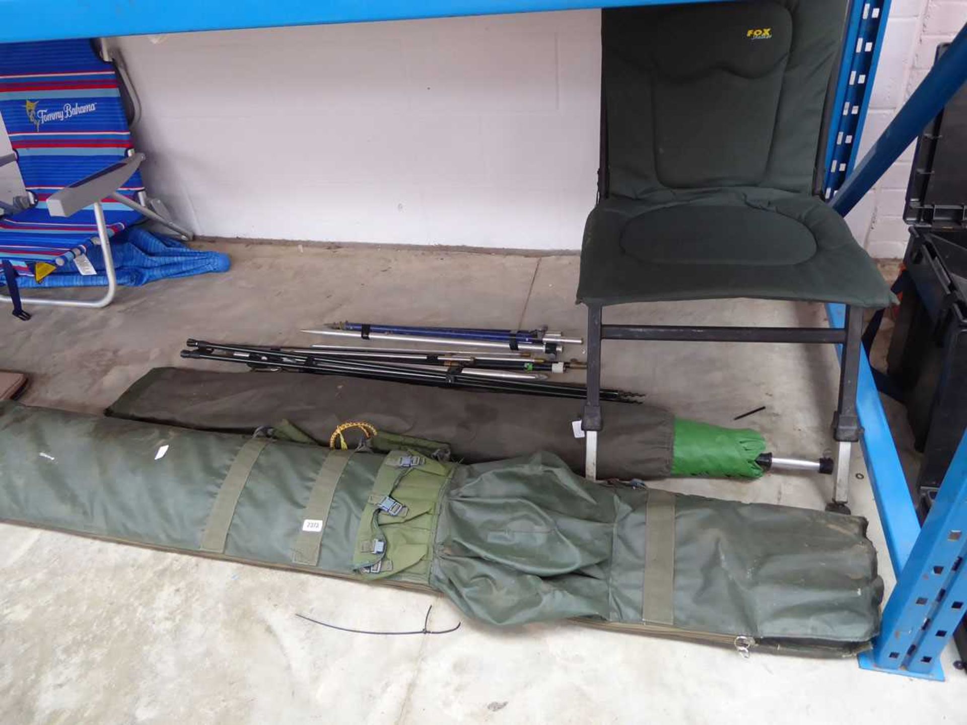 Fox Stalker collapsible fishing chair with rod holdall, fishing ...