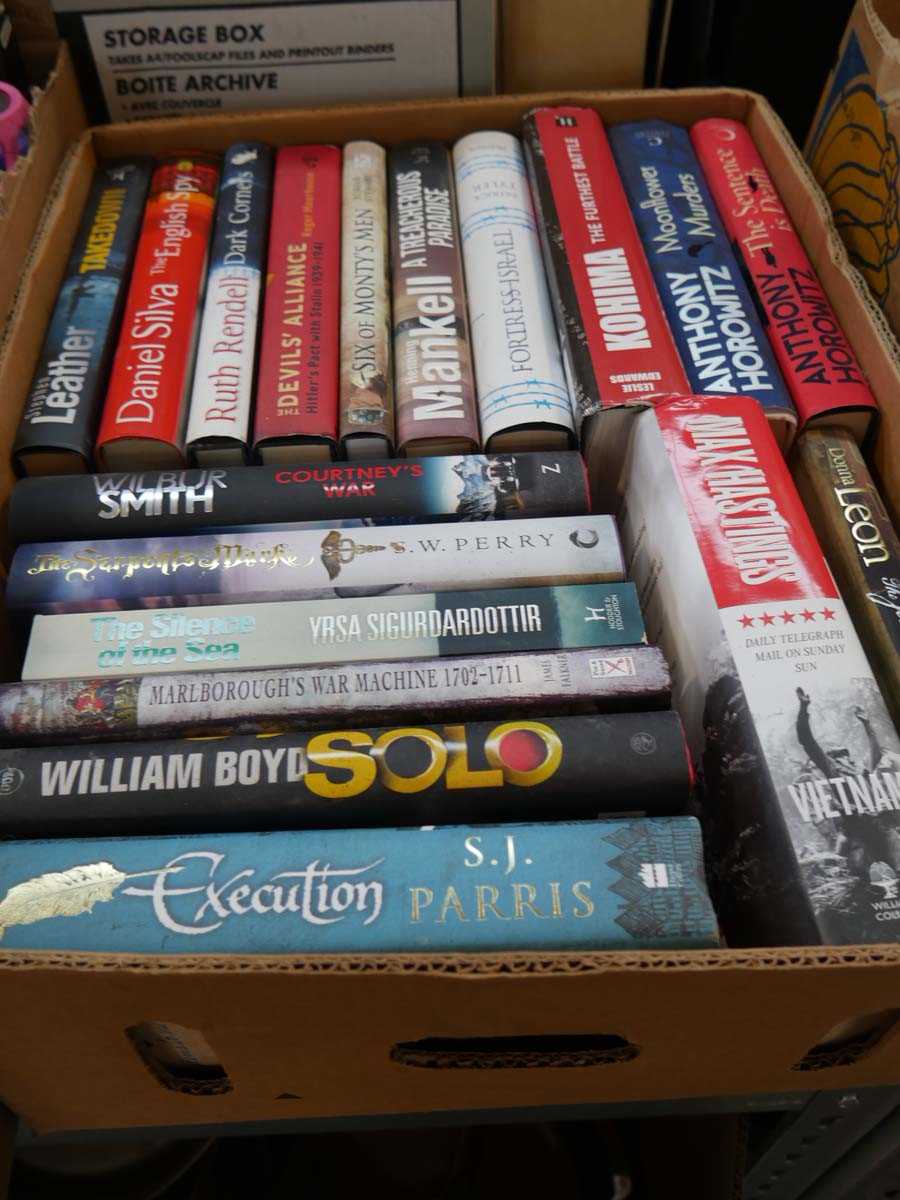 2 boxes of hardback books incl. historical fiction and non-fiction by ...