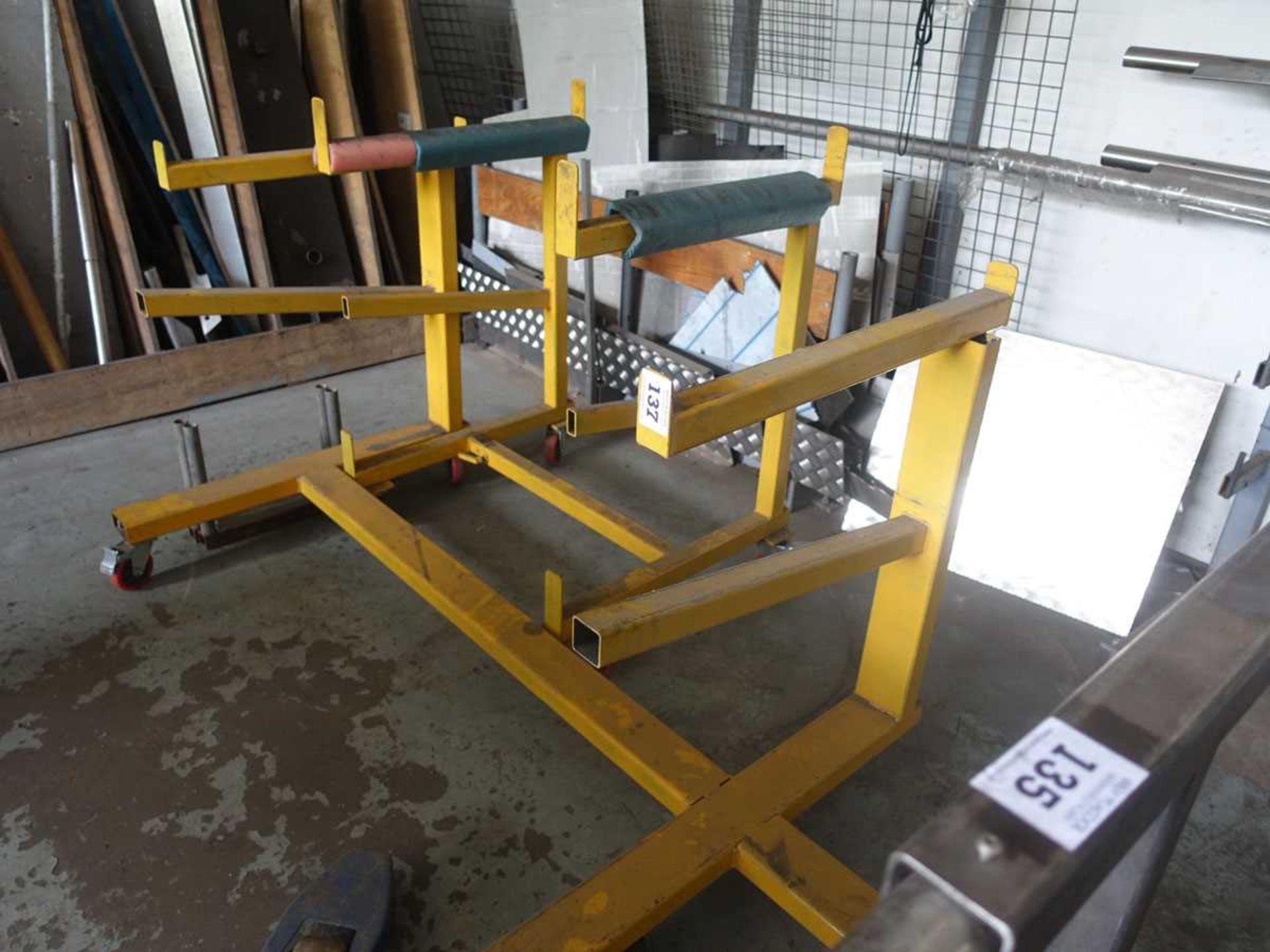 +VAT Approx 3m mobile stock rack plus 1 smaller