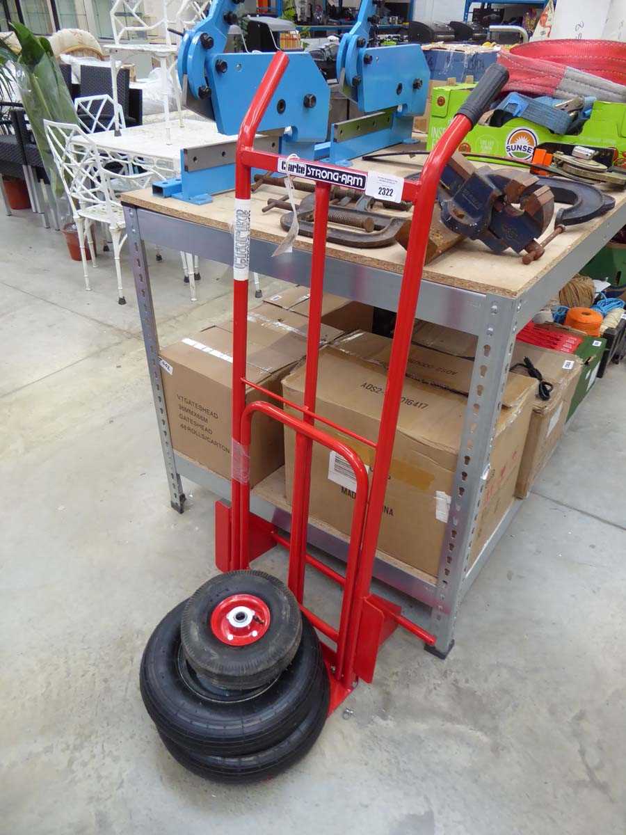 +VAT Clarke red metal sack barrow frame with 1 sack barrow wheel plus 2 ...