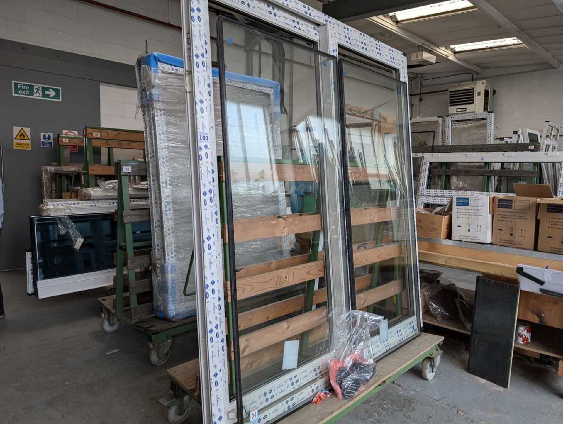 +VAT Large white UPVC sliding patio door with associated double glazed ...