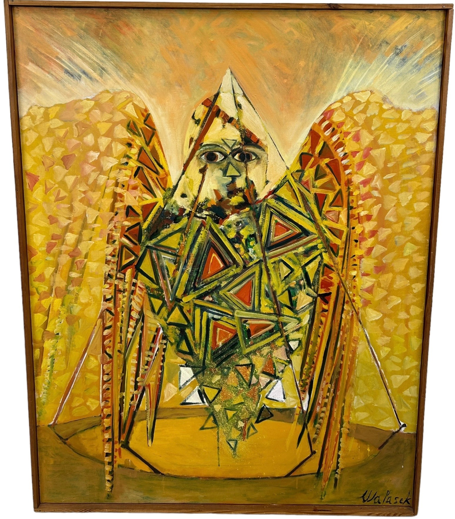 JAN JANUSZ WALASEK: AN OIL ON CANVAS PAINTING 'DEMON BIRD', 118cm x 92cm