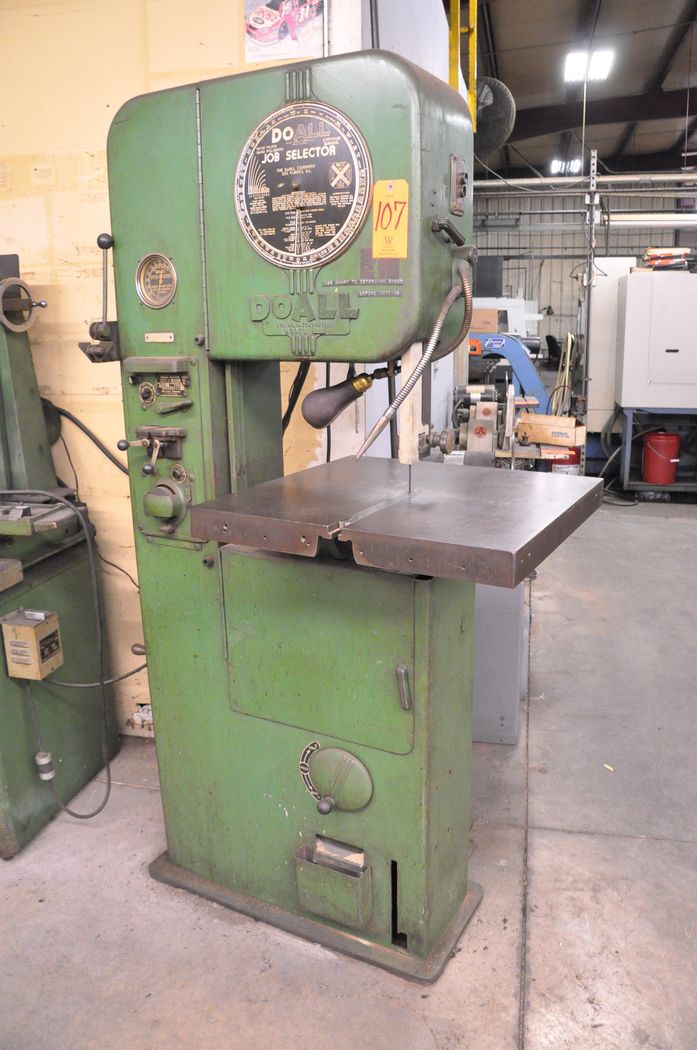 DoAll 16 in. Model ML Job Selector Vertical Band Saw; with 24 in. x 24 ...