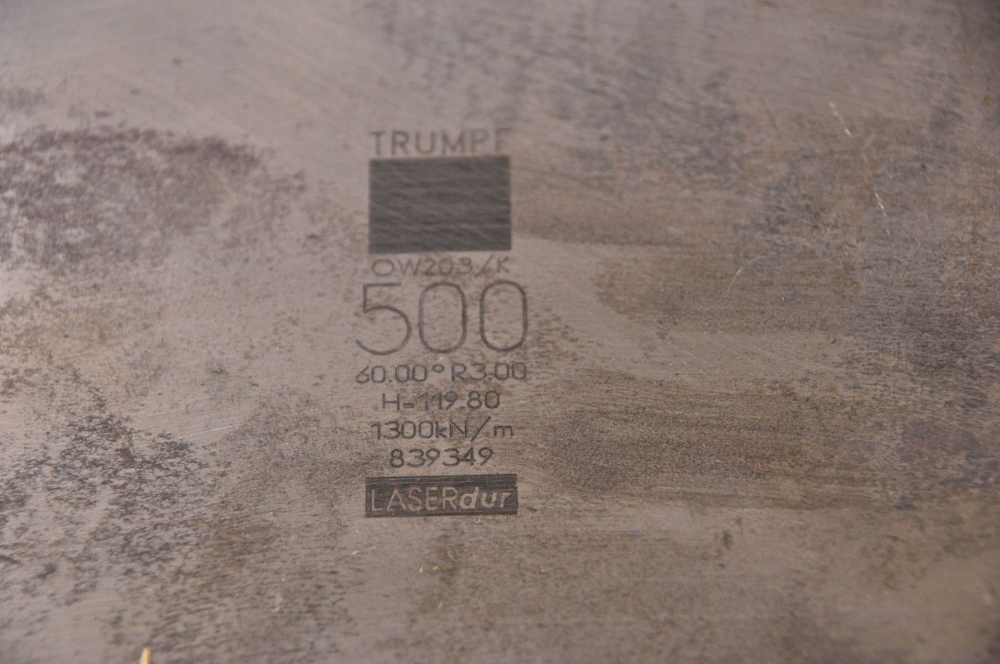 Trumpf LASERdur 500-mm 130-Ton Capacity Model OW 203/K Punch with Wood ...