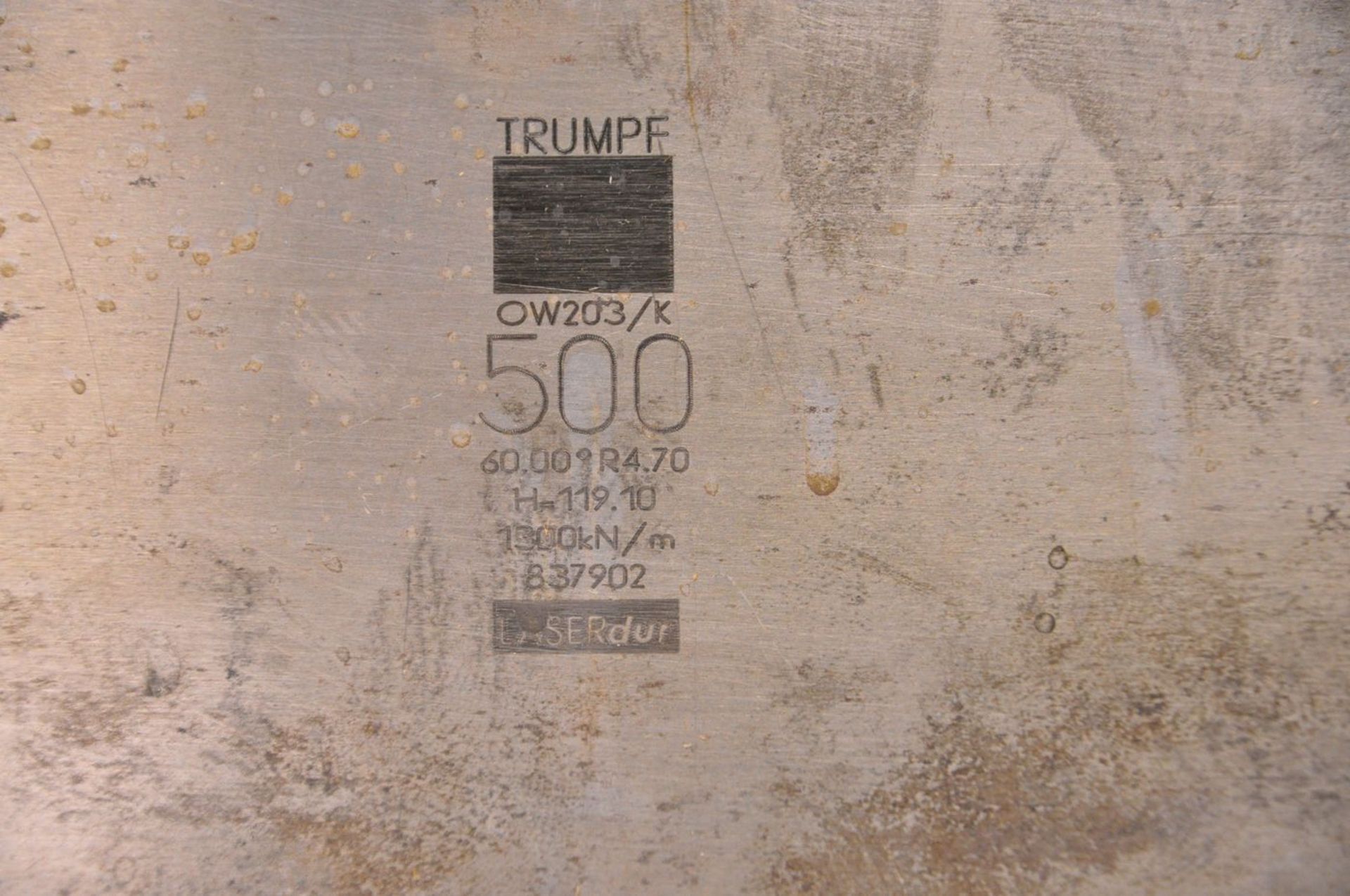 Trumpf LASERdur 500-mm 130-Ton Capacity Model OW 203/K Punch with Wood ...