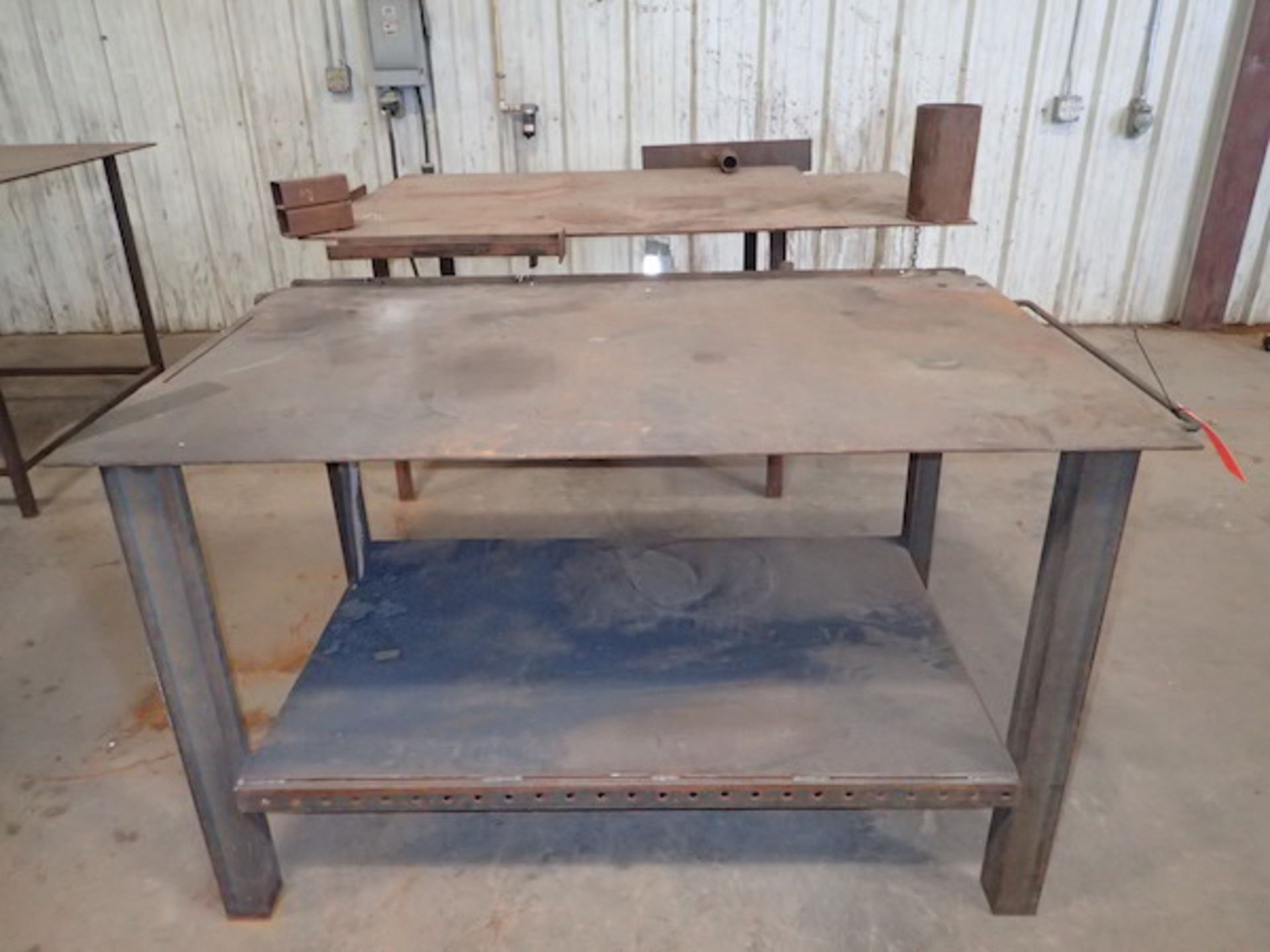 Lot - (2) Heavy Duty Steel Welding Tables