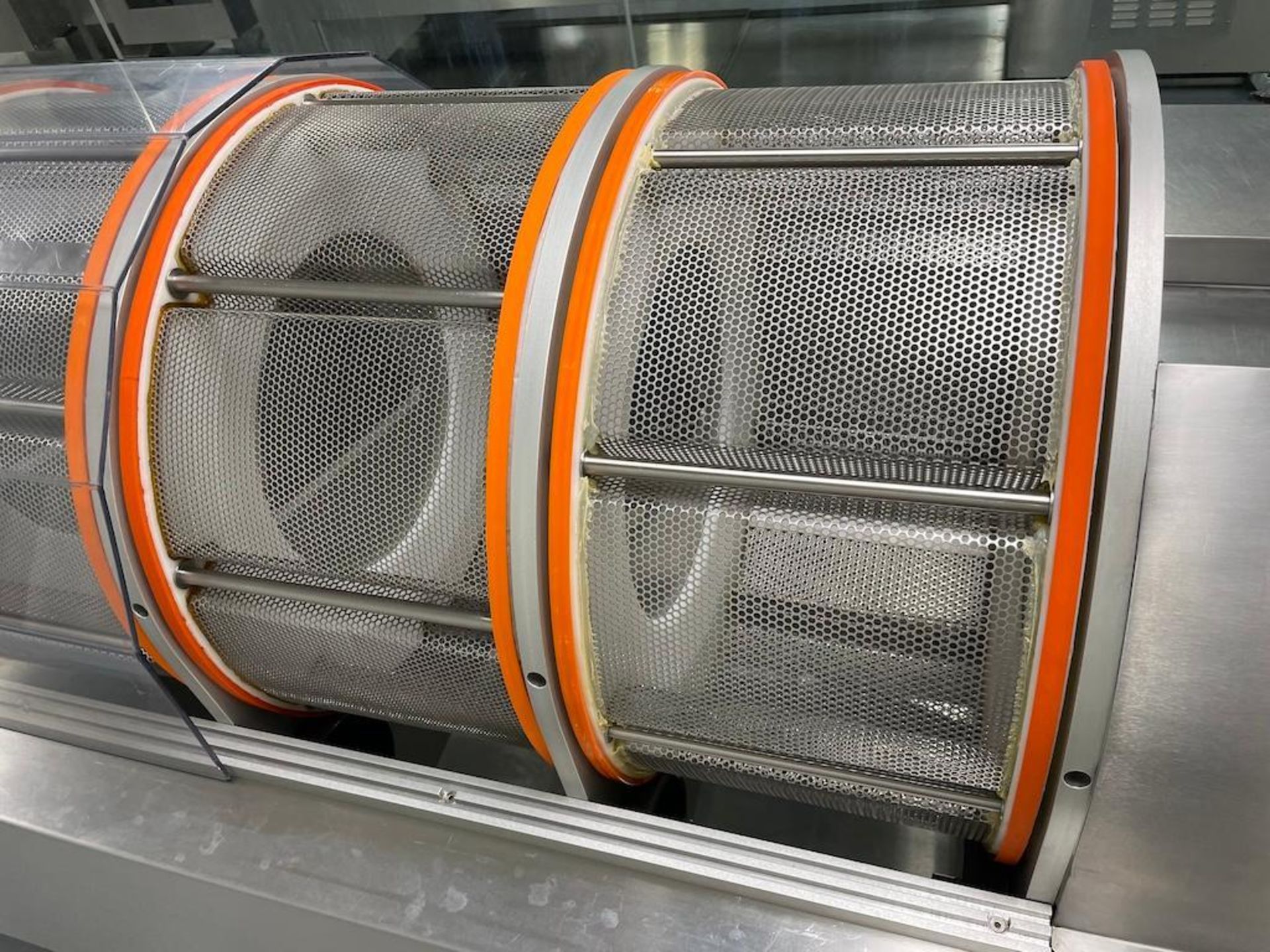 TECHNOPHAR 8 FT X 20 IN ROTARY TUMBLER DRYER, SN 10-03-03, 1 STAINLESS ...
