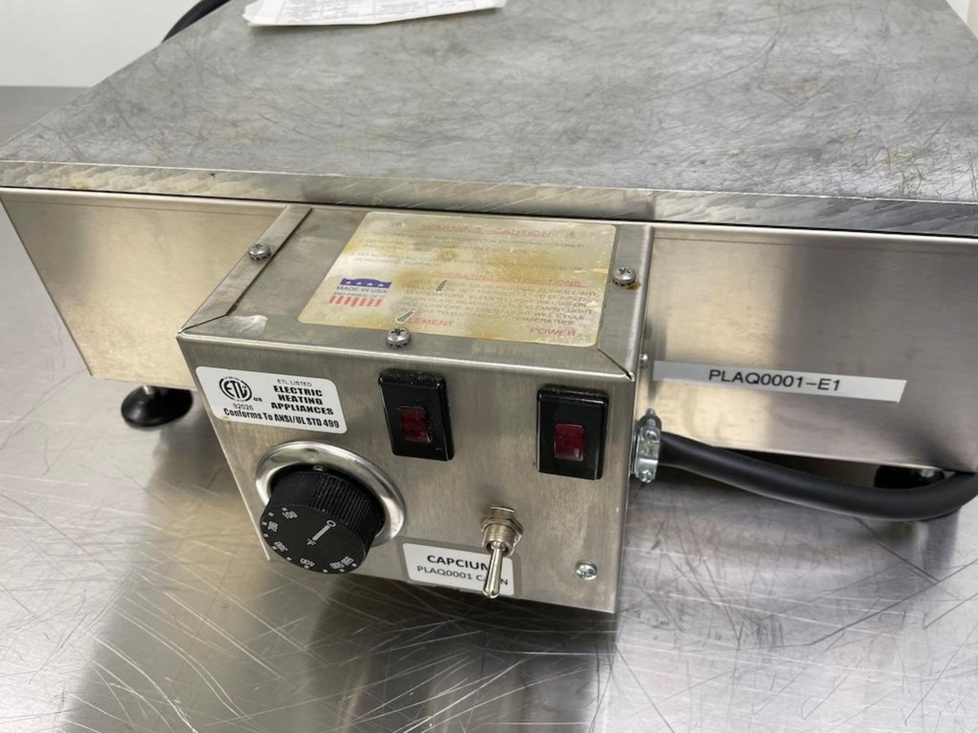 LOT 2 STAINLESS STEEL TABLES 48 X 30 IN, 50 X 30 IN, ELECTRIC HEATING ...